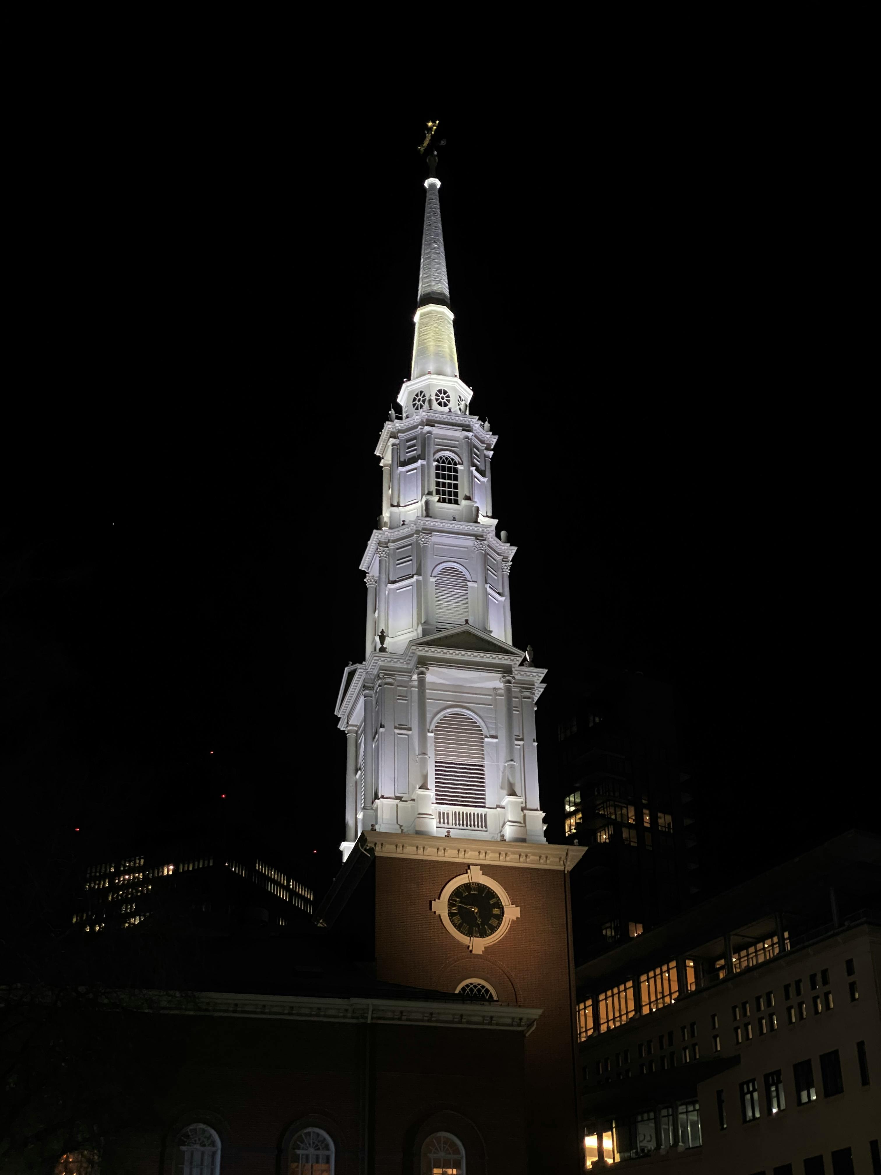 White and Gray Church Building during Night Time · Free Stock Photo