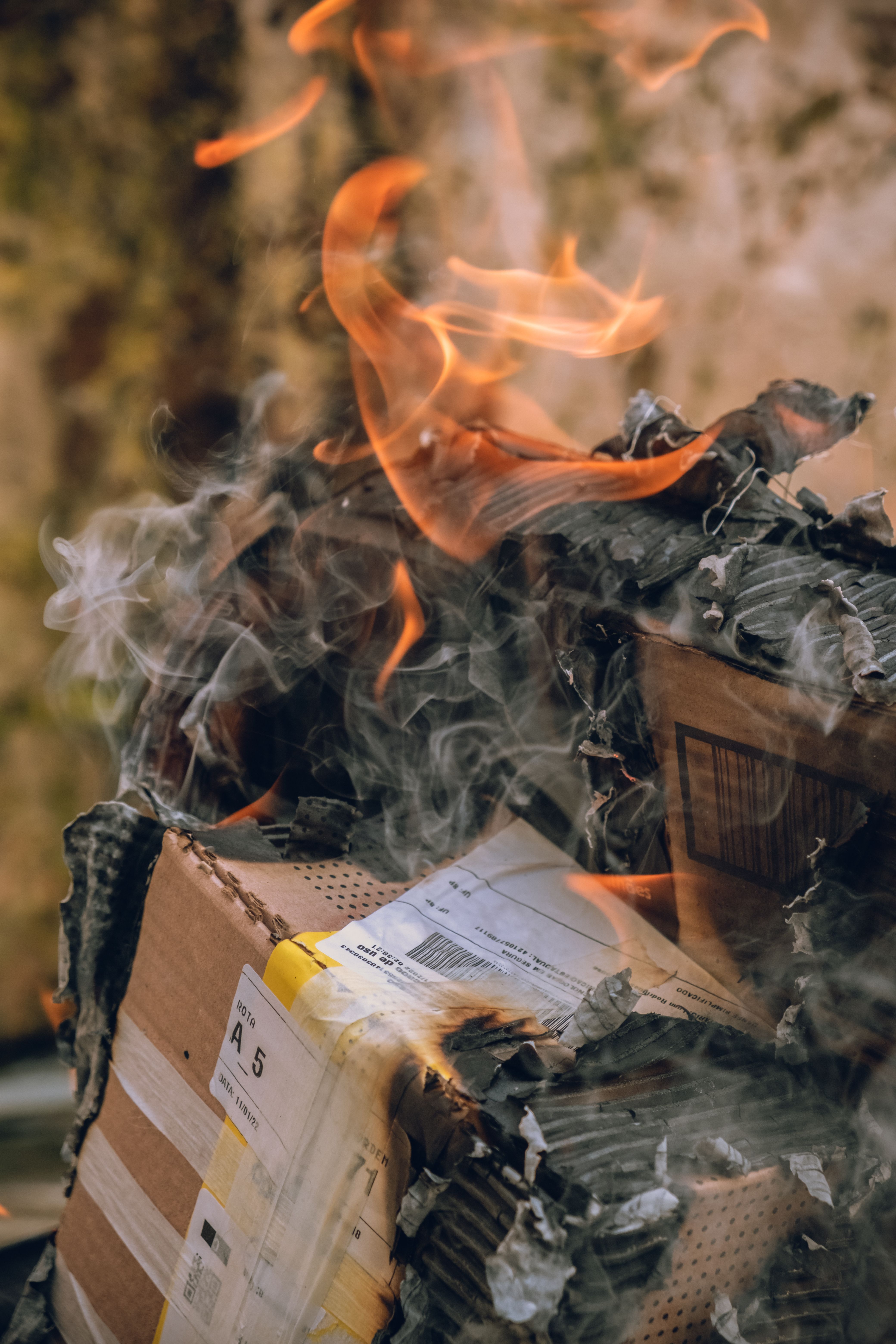 Burning Carton Box · Free Stock Photo