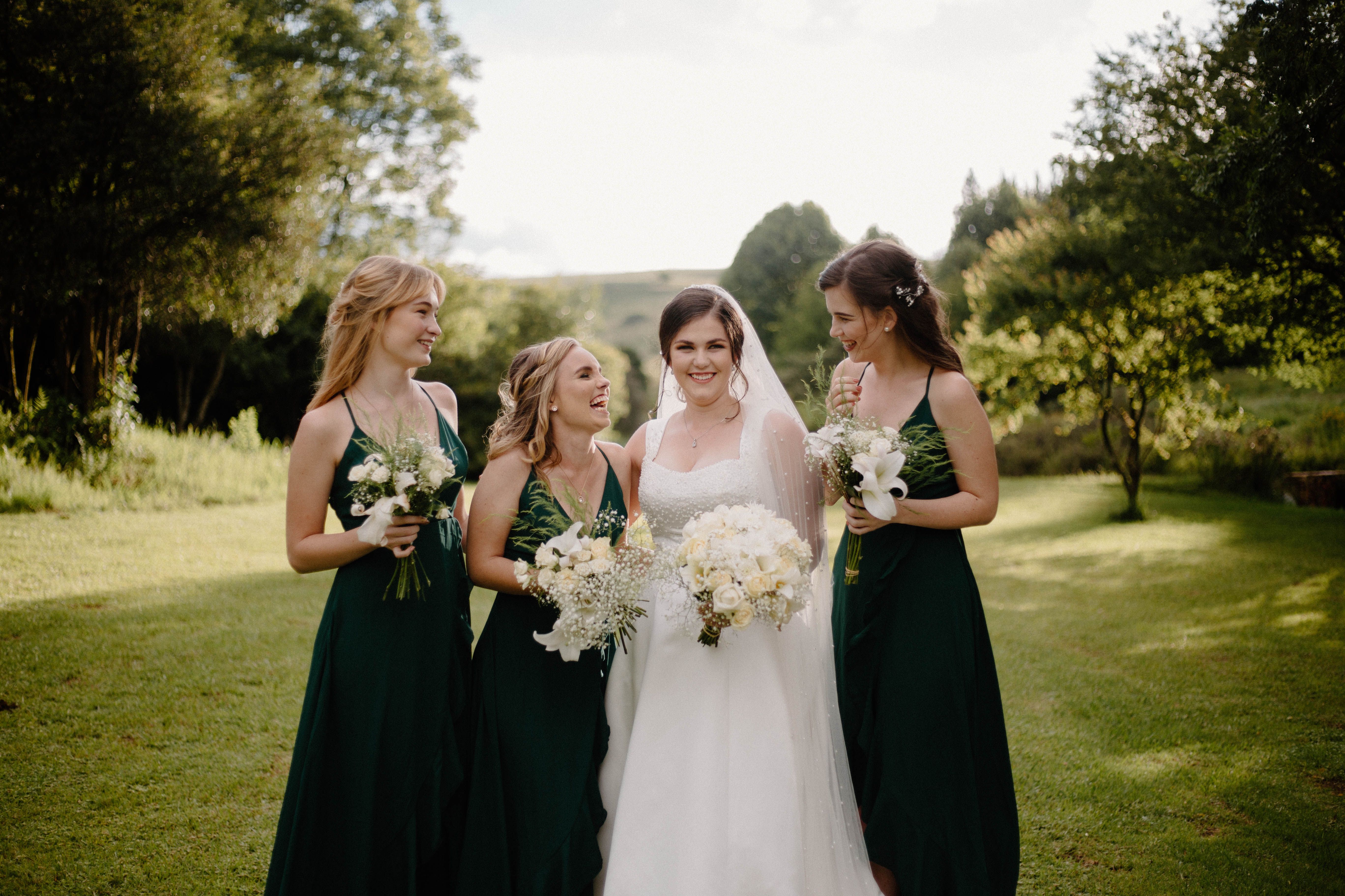 Bride Posing on the Background of a Nature Inspired Wedding Venue ...