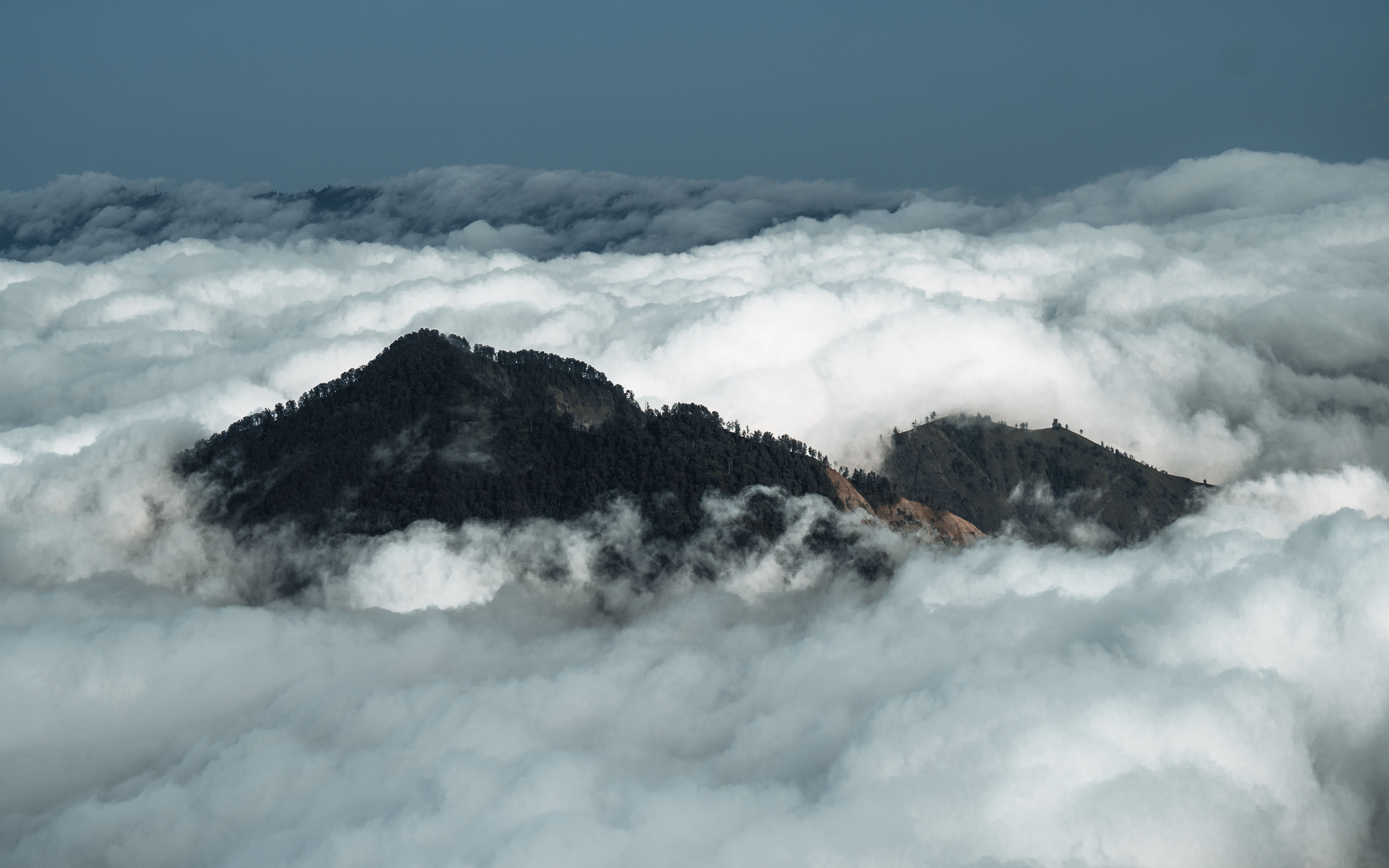 Green Mountain Over White Clouds · Free Stock Photo