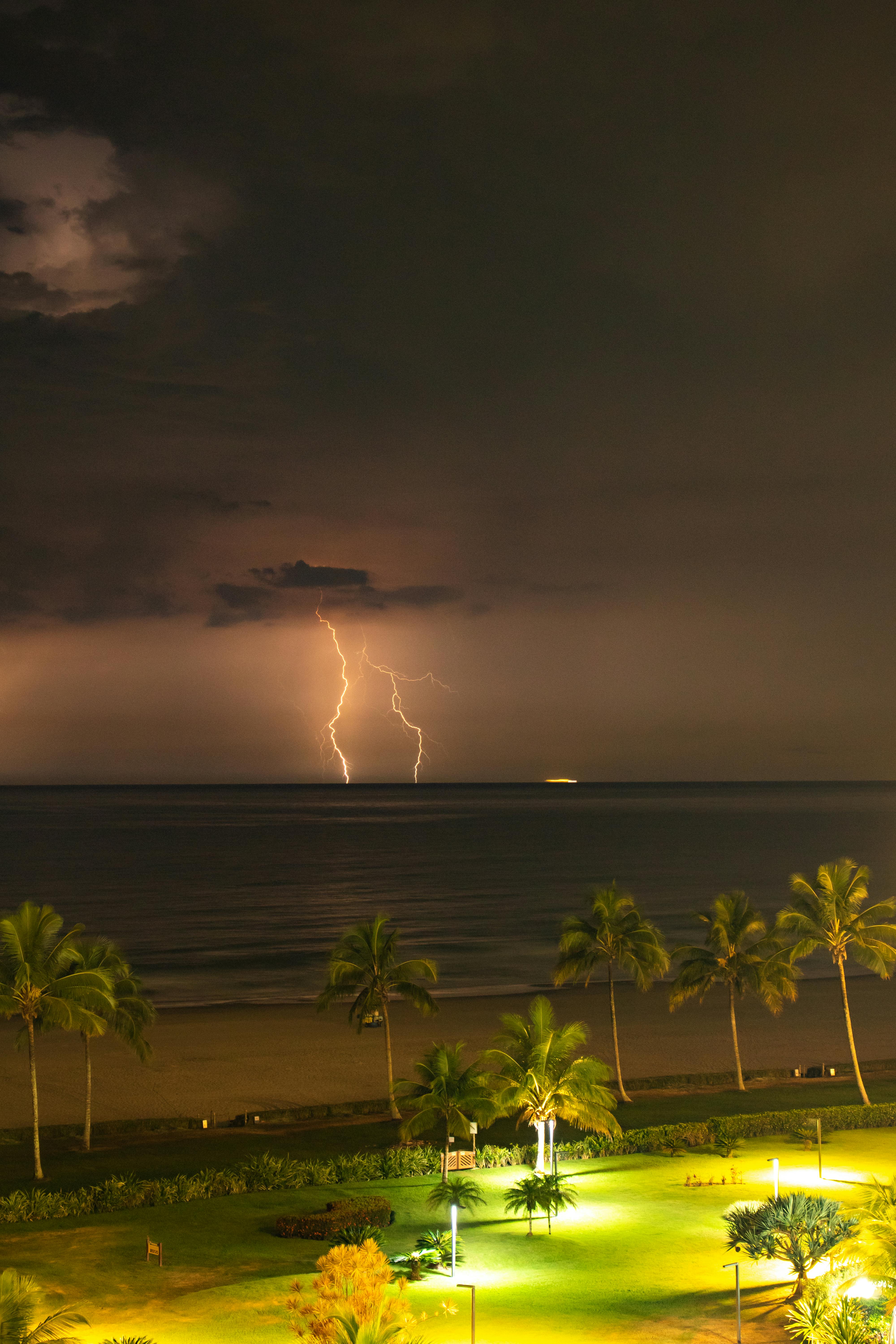 A Lightning over a Sea · Free Stock Photo