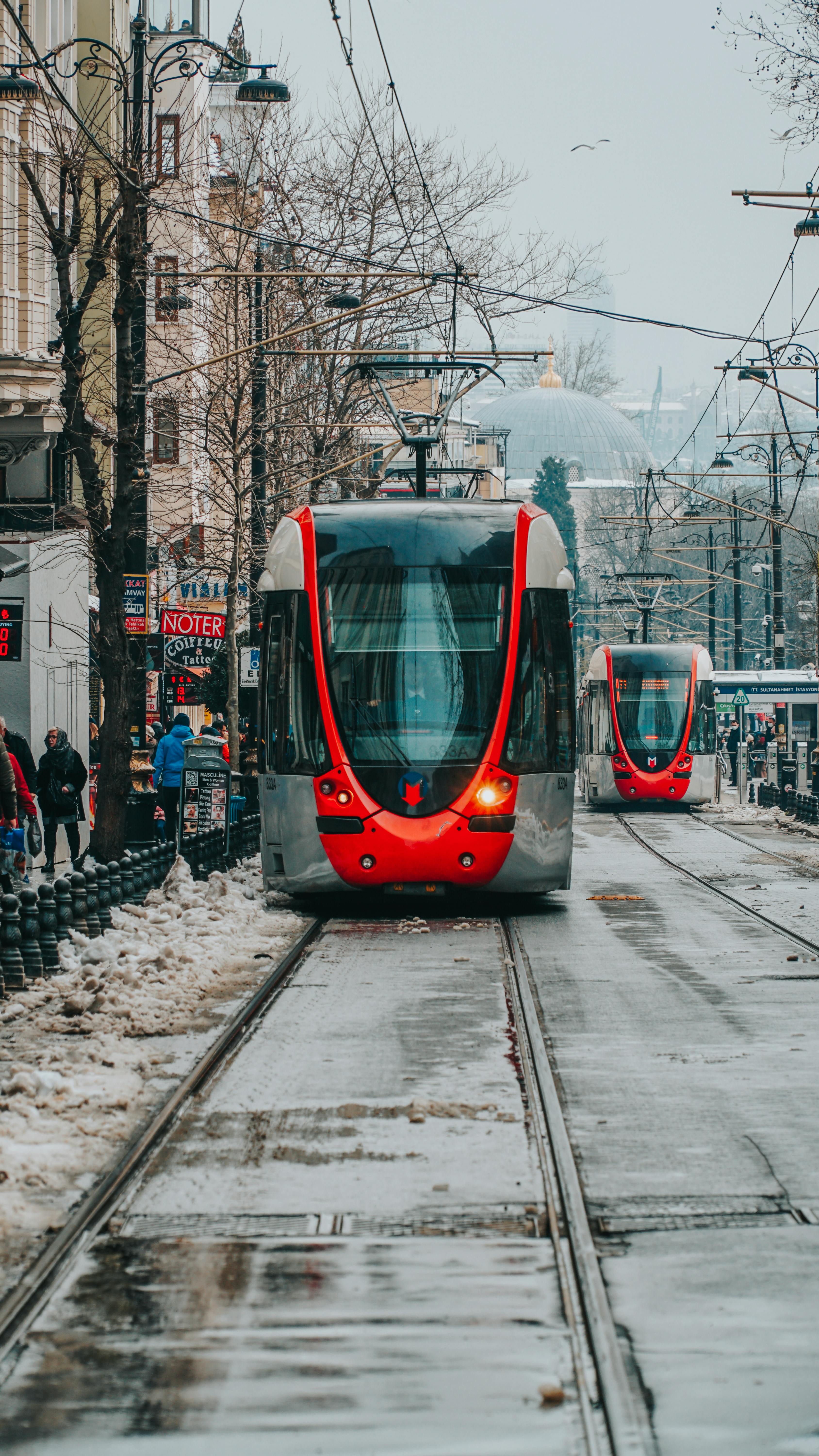 Photo of a Tram near Buildings · Free Stock Photo
