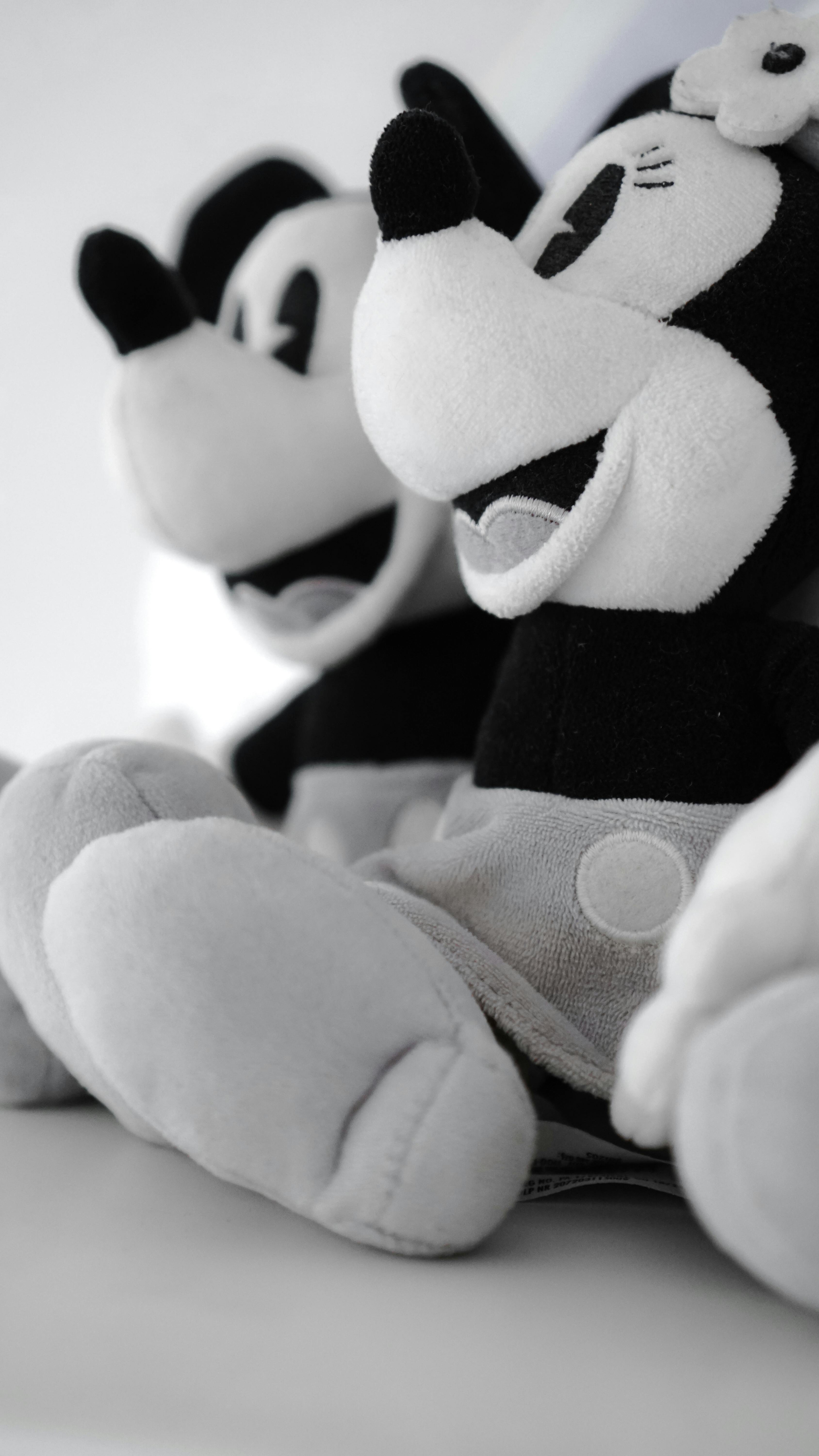 Black and White Photo of Plush Toys · Free Stock Photo