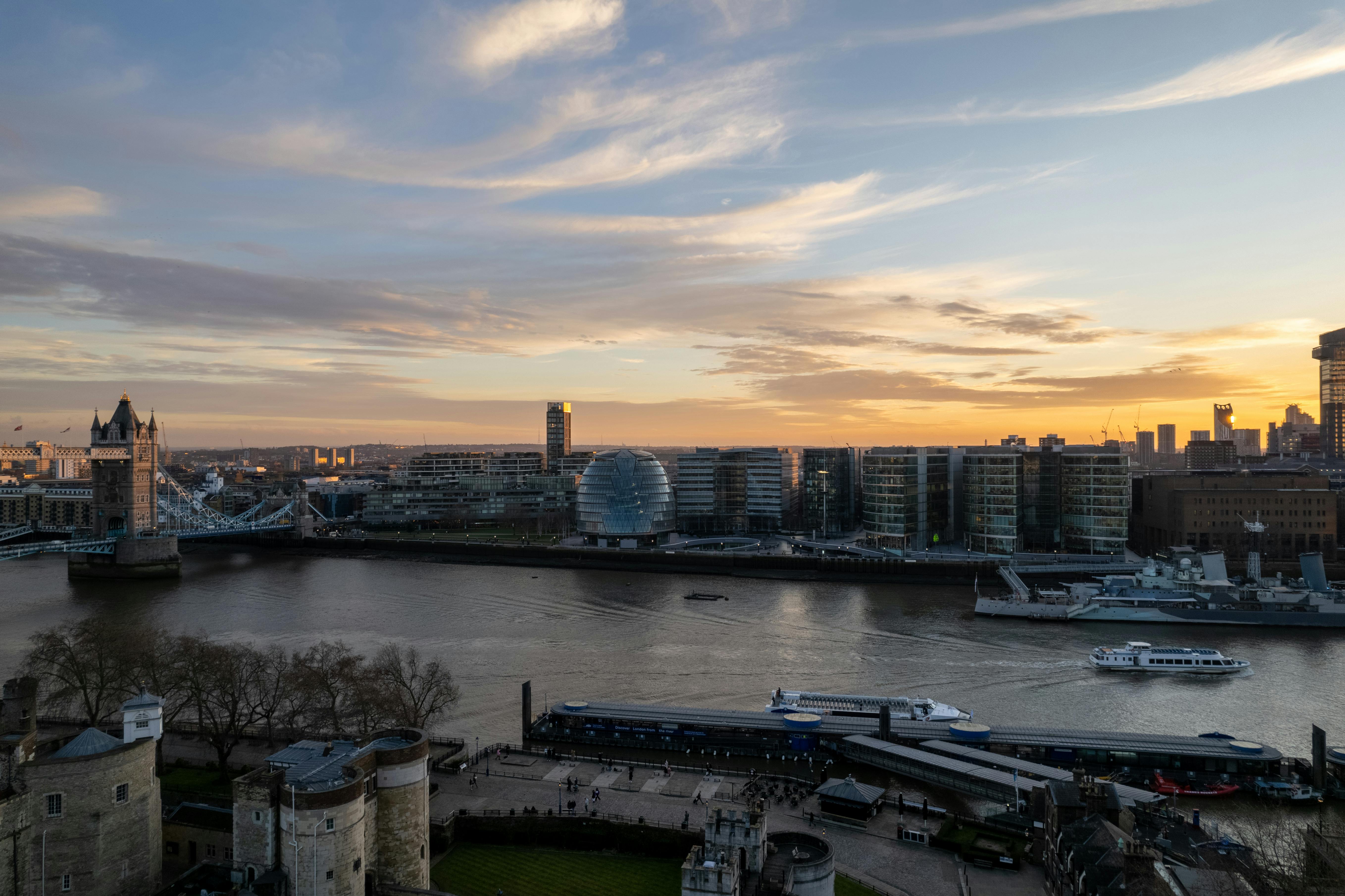 Areal Photo of City Near River · Free Stock Photo