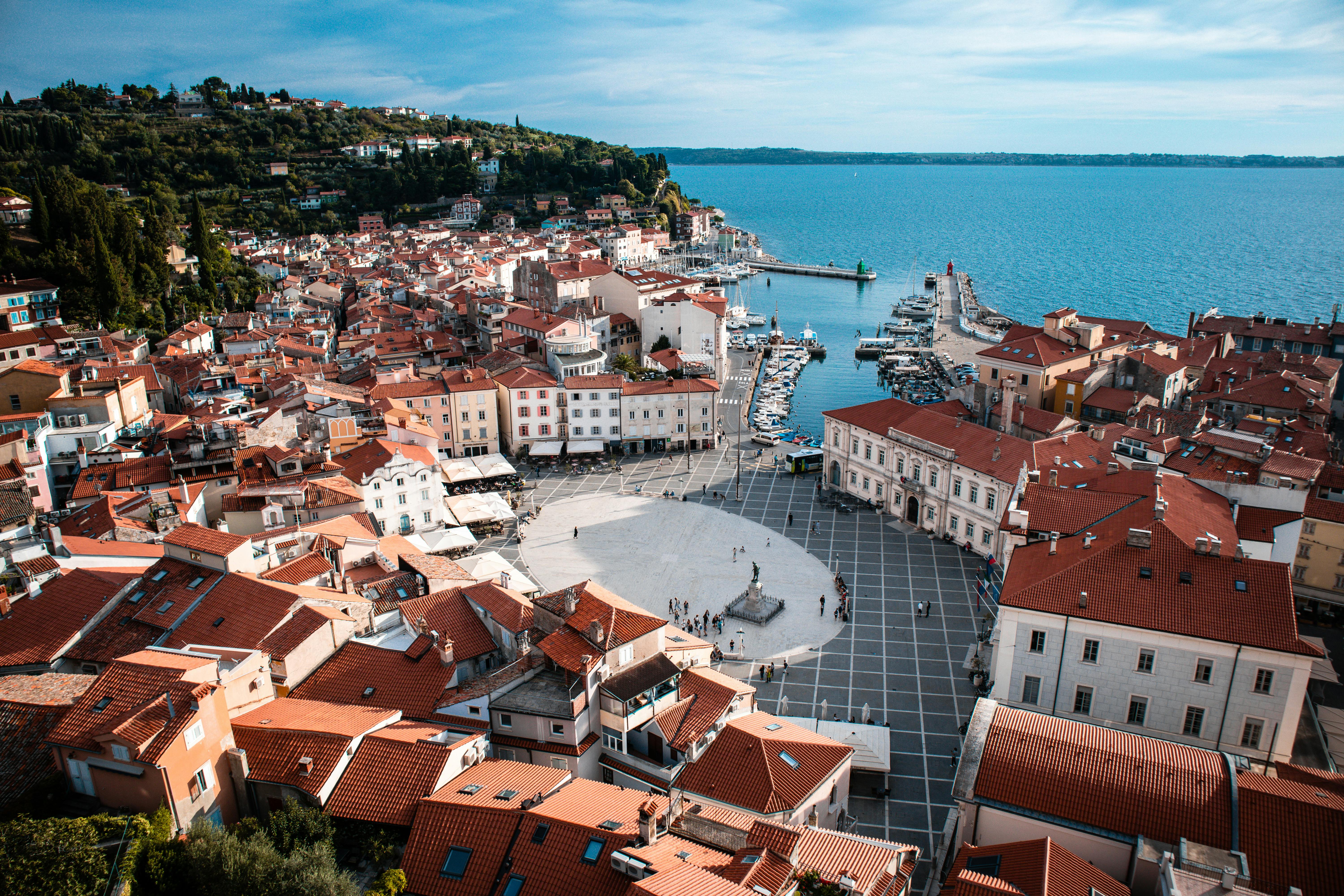 Tartini Square Facing Harbor in Piran Slovenia · Free Stock Photo