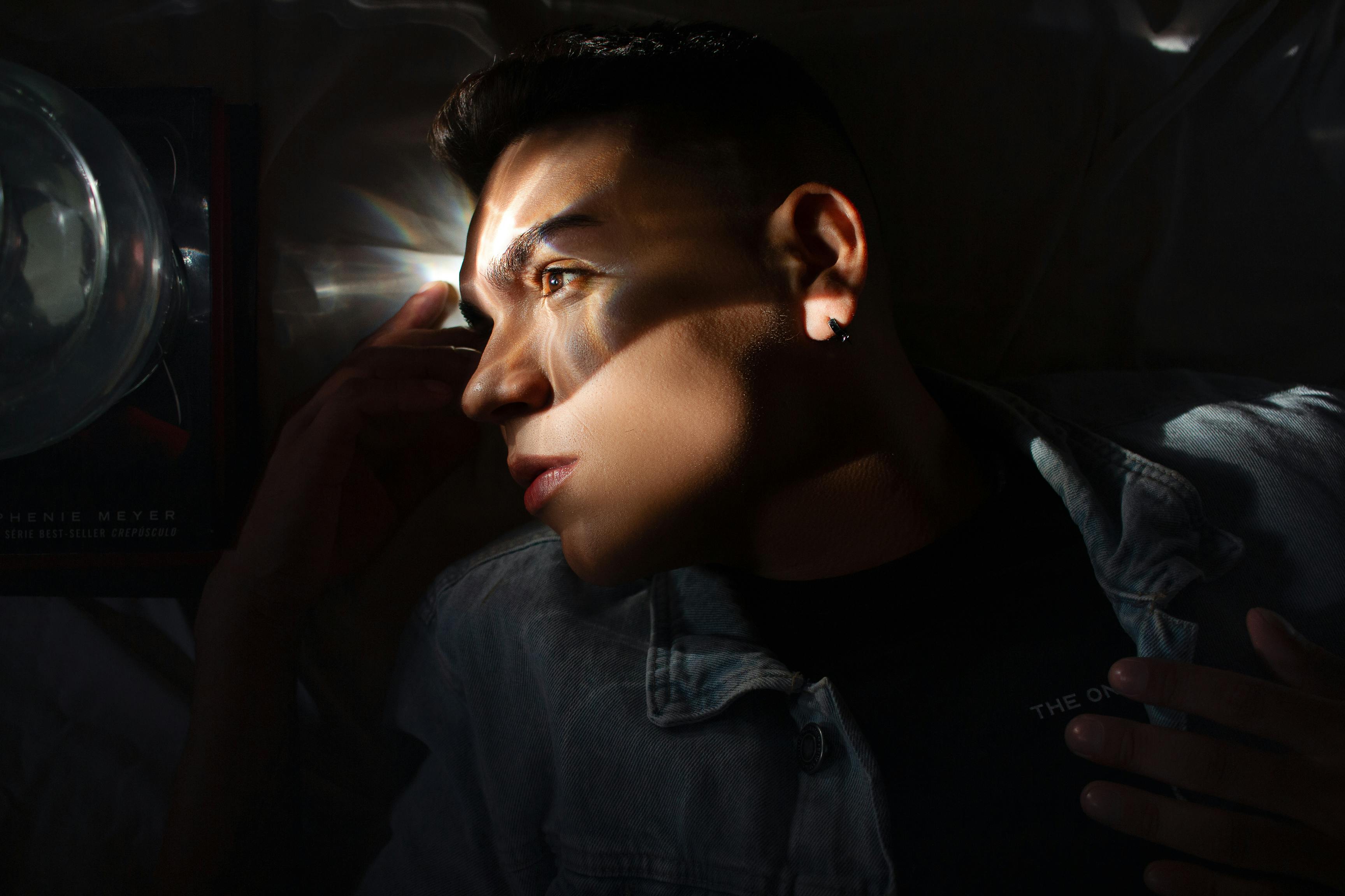 Man with Light on His Face · Free Stock Photo