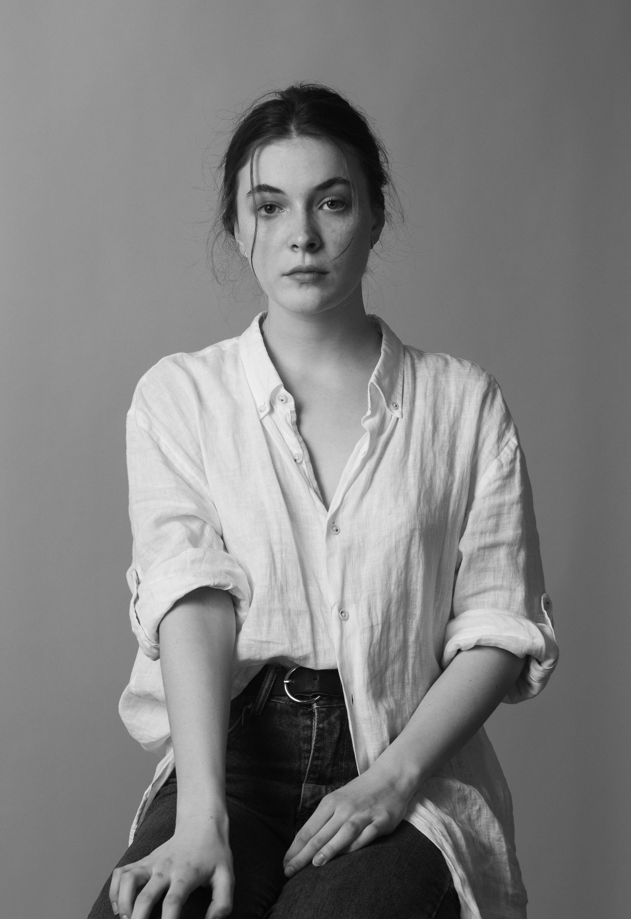 Black and White Portrait of Woman with Neutral Expression · Free Stock ...