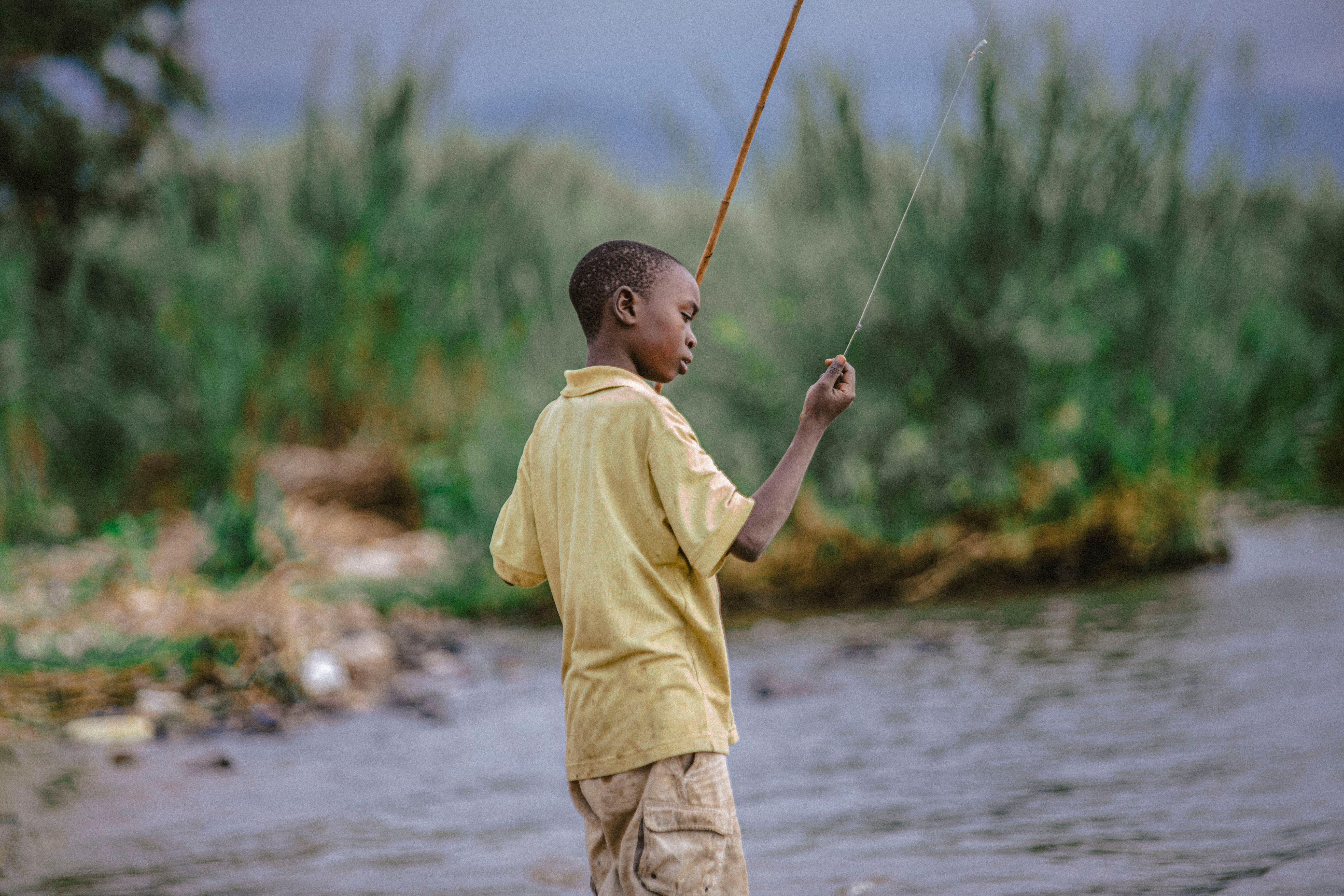 A Young Boy Holding a Wooden Stick · Free Stock Photo