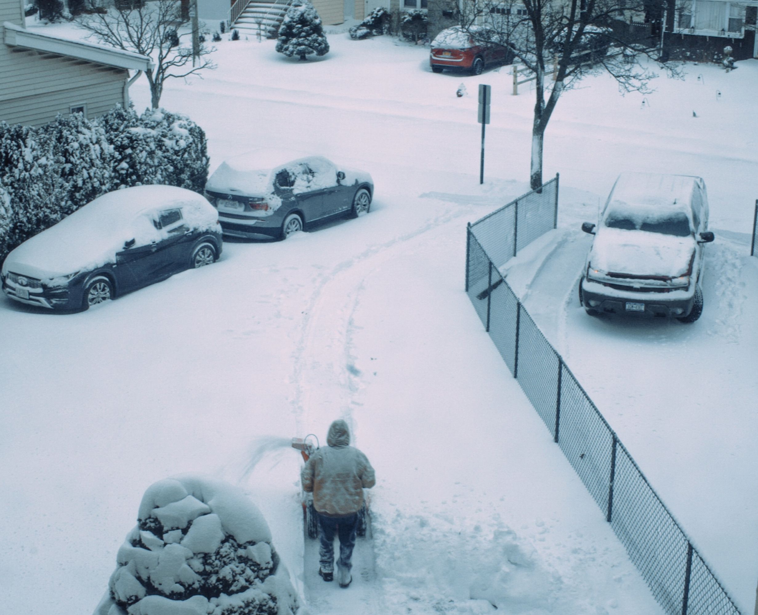 Person Cleaning Snow in Yard · Free Stock Photo