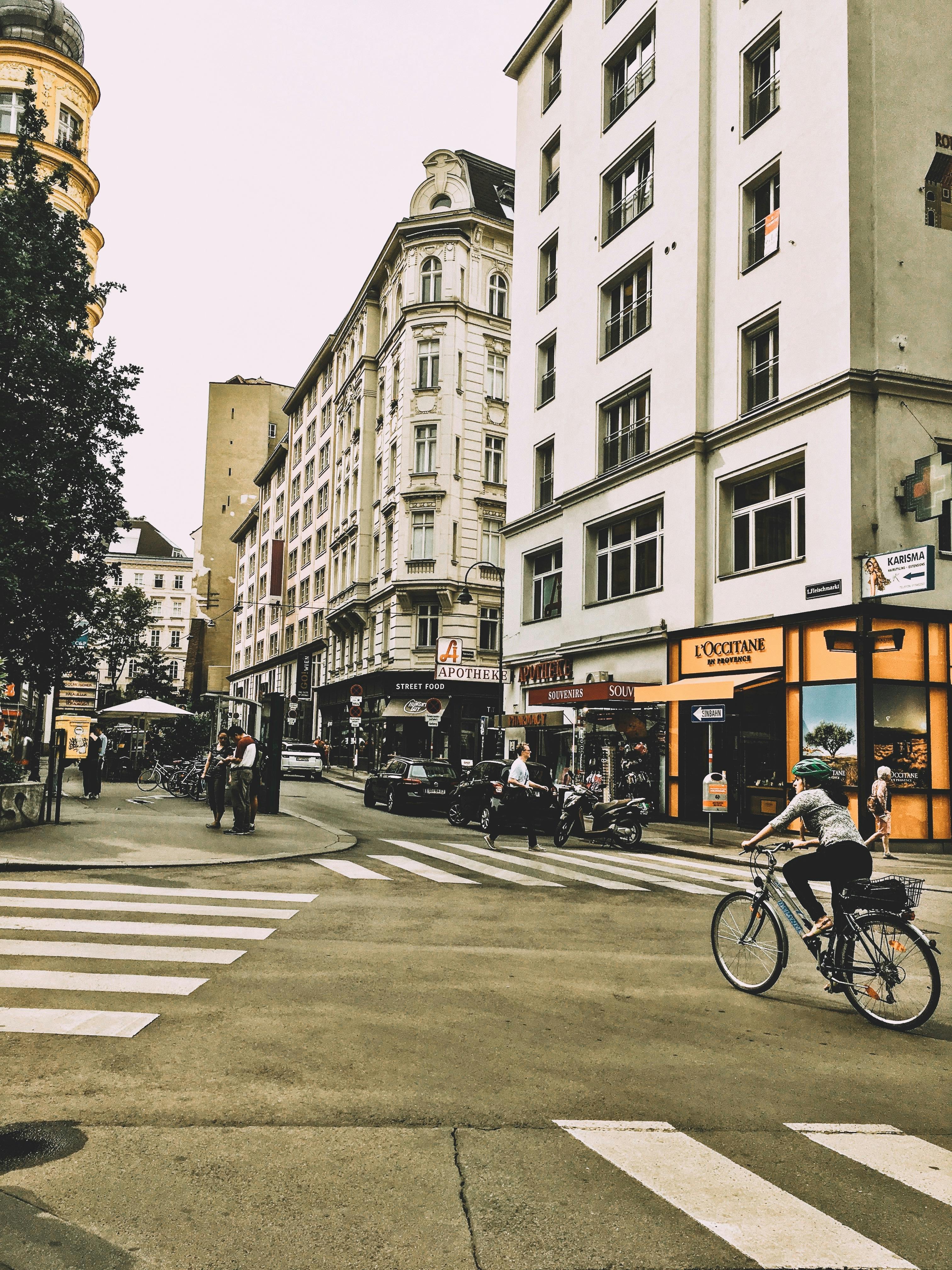 Sidewalk and Buildings With White Background · Free Stock Photo