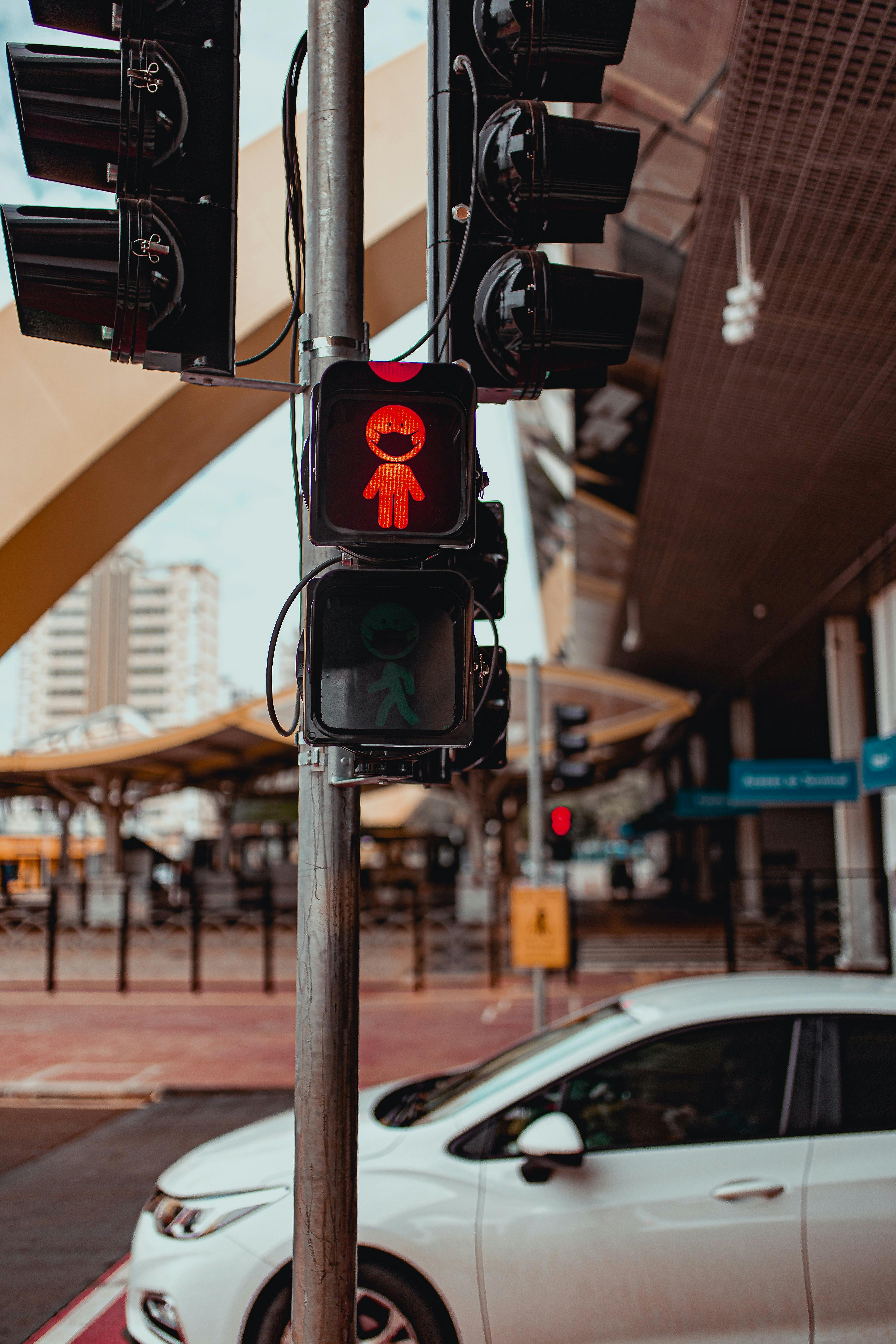 Stop Light with Designs · Free Stock Photo