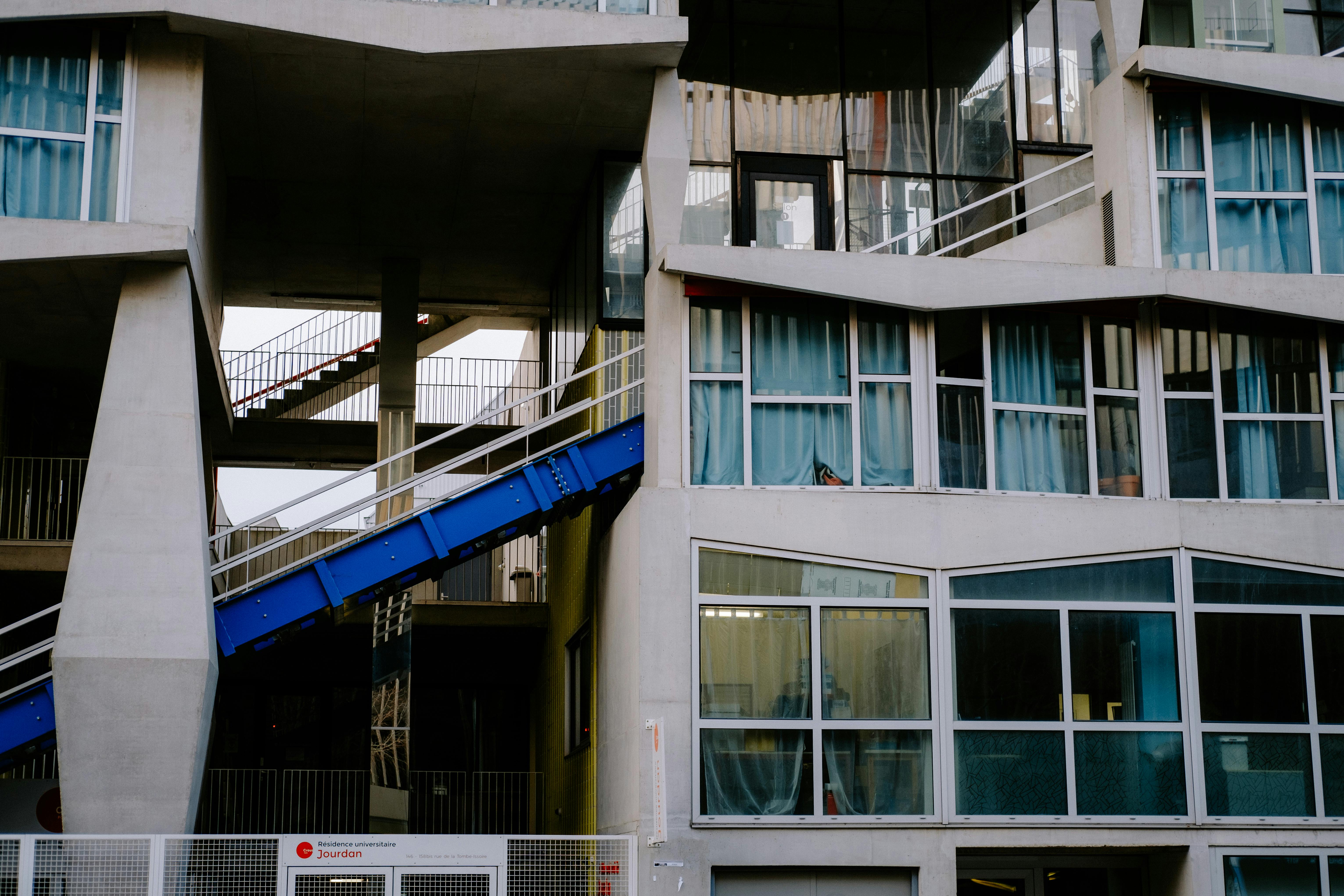 Staircase in a Building Visible Through the Windows · Free Stock Photo