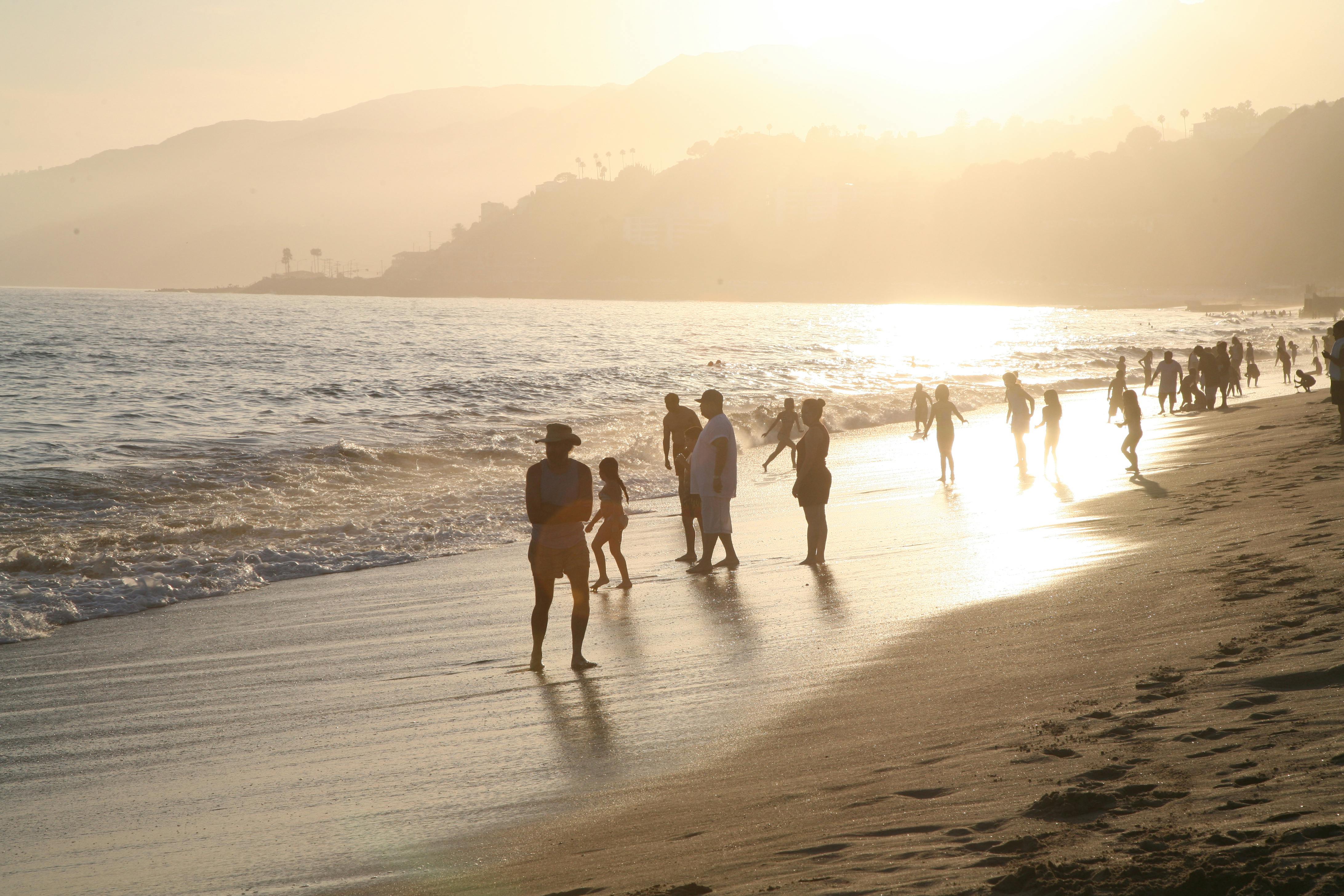 People on Beach at Sunset · Free Stock Photo