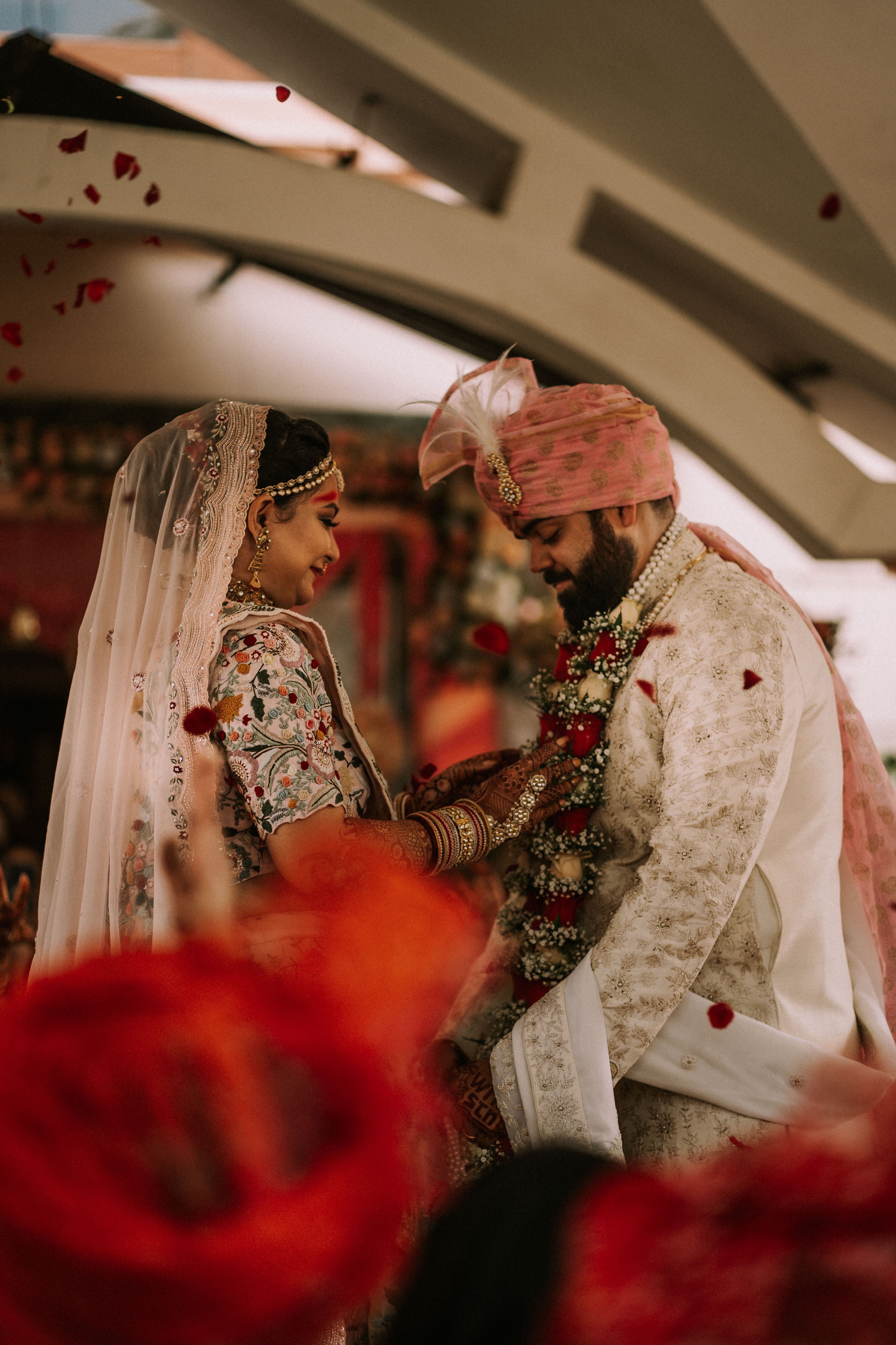 Woman and Man in Traditional Wedding Clothing · Free Stock Photo