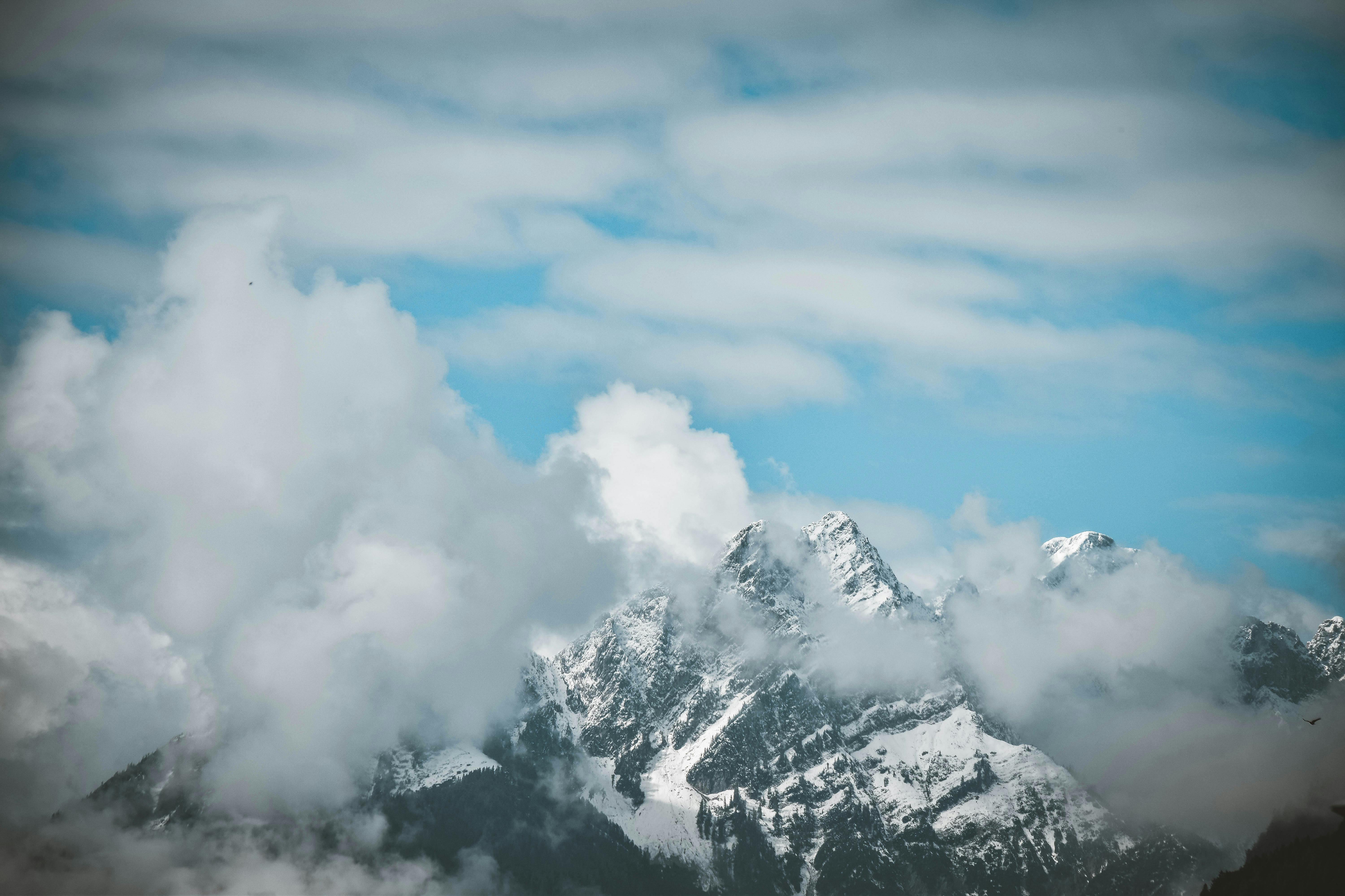Cloud Covered Mountain Top on Landscape Photography · Free Stock Photo