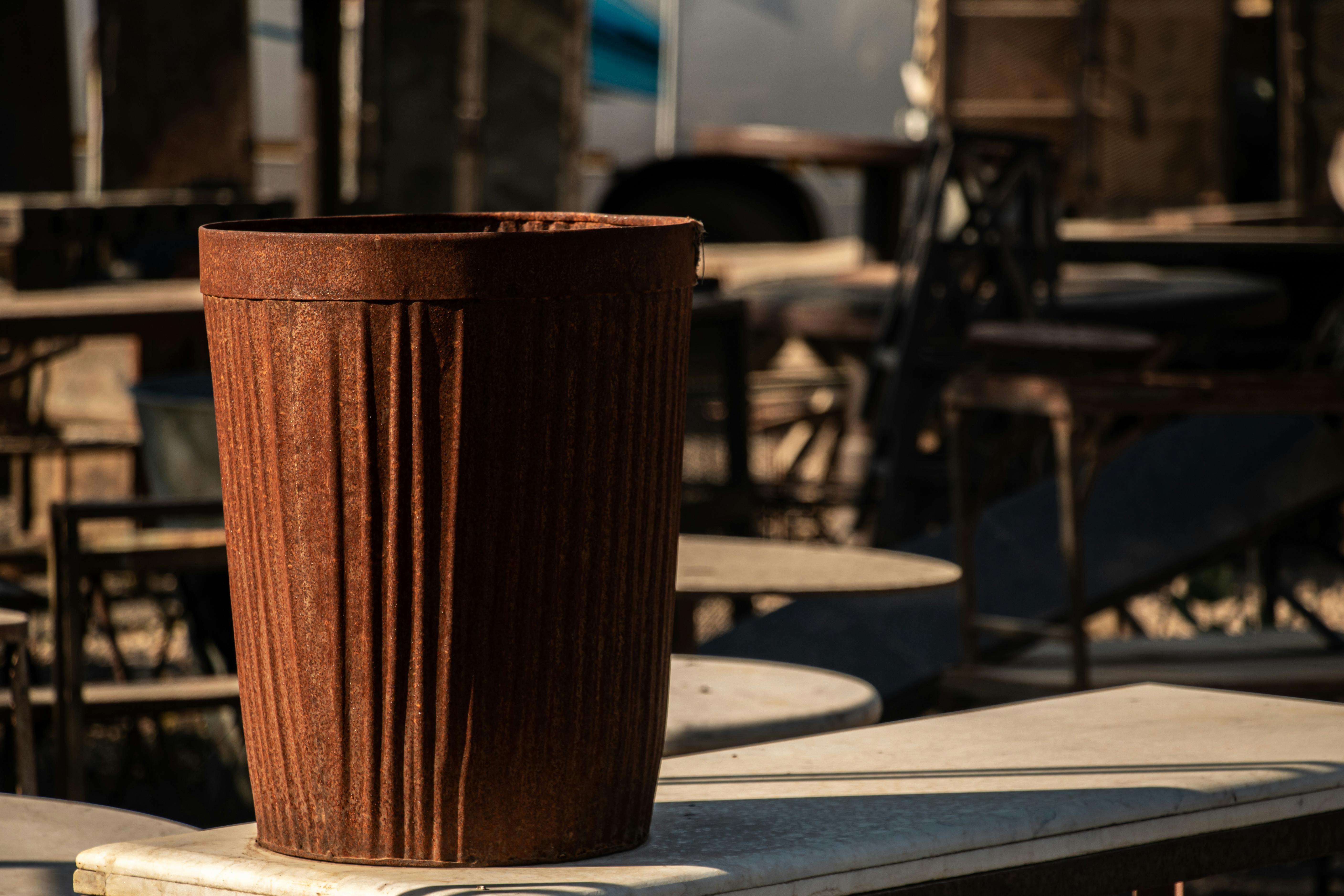 A Rusty Trash Bin · Free Stock Photo