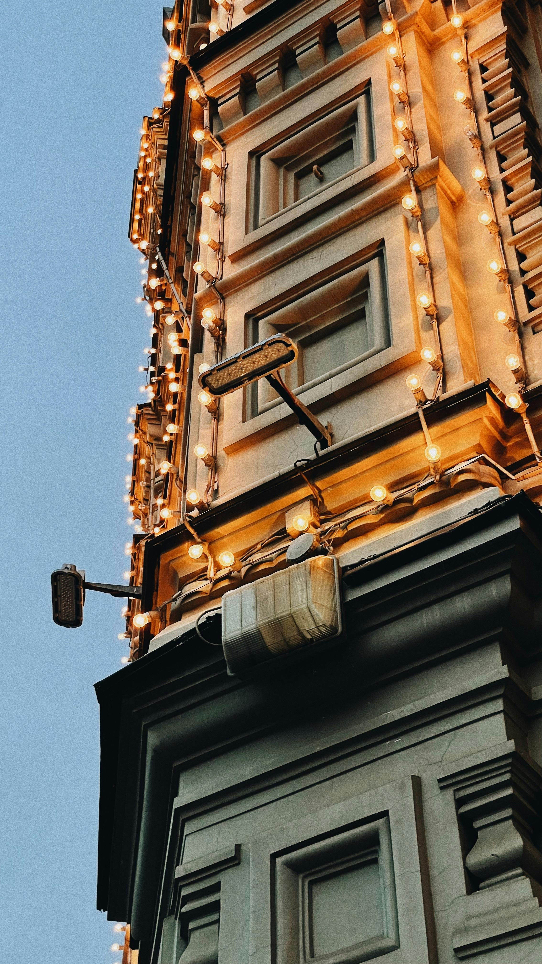 Photo of Lights on a Building's Exterior · Free Stock Photo