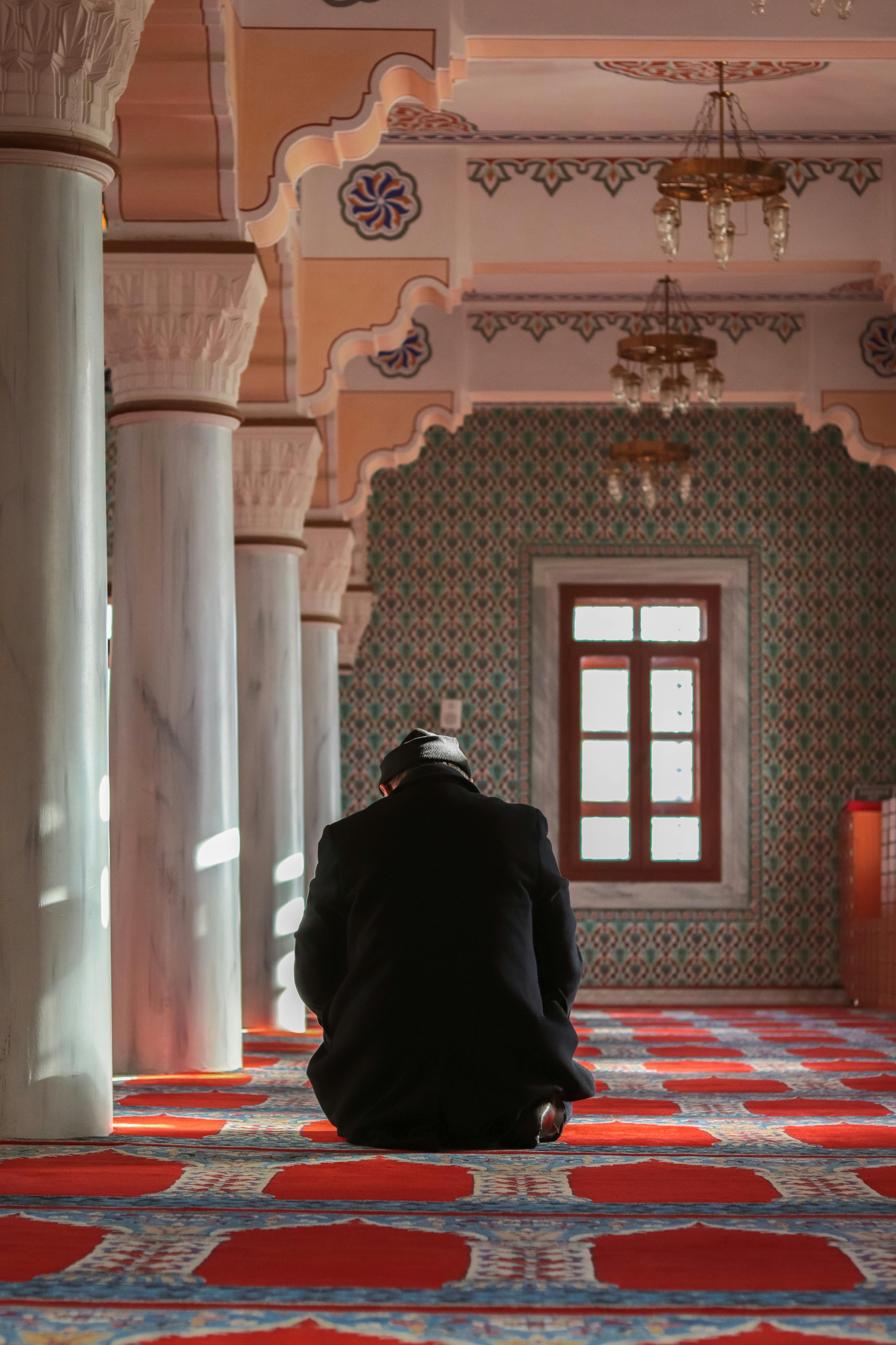 Man Praying Inside Mosque · Free Stock Photo