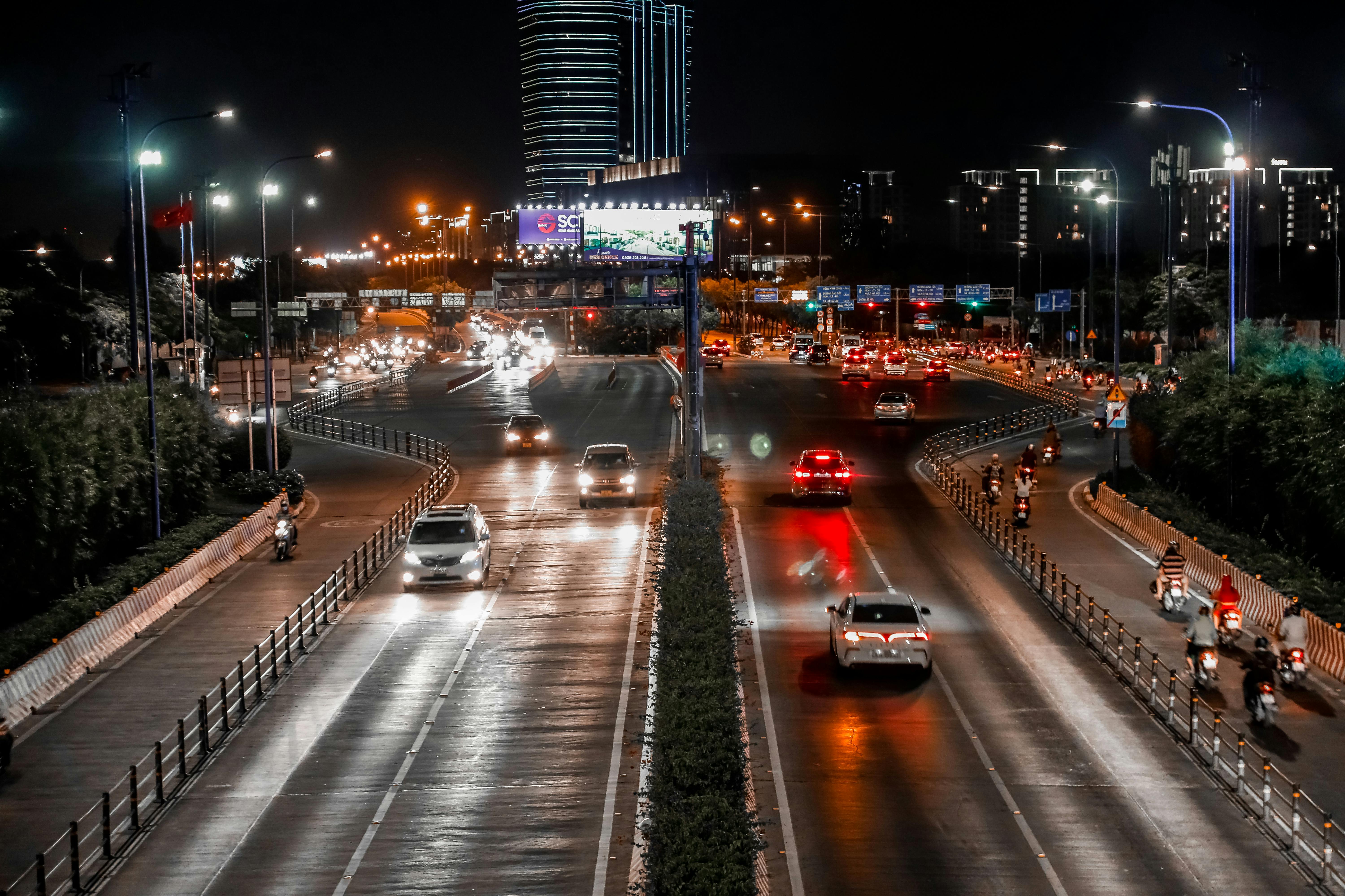 Photograph of Cars on the Road During Nighttime · Free Stock Photo
