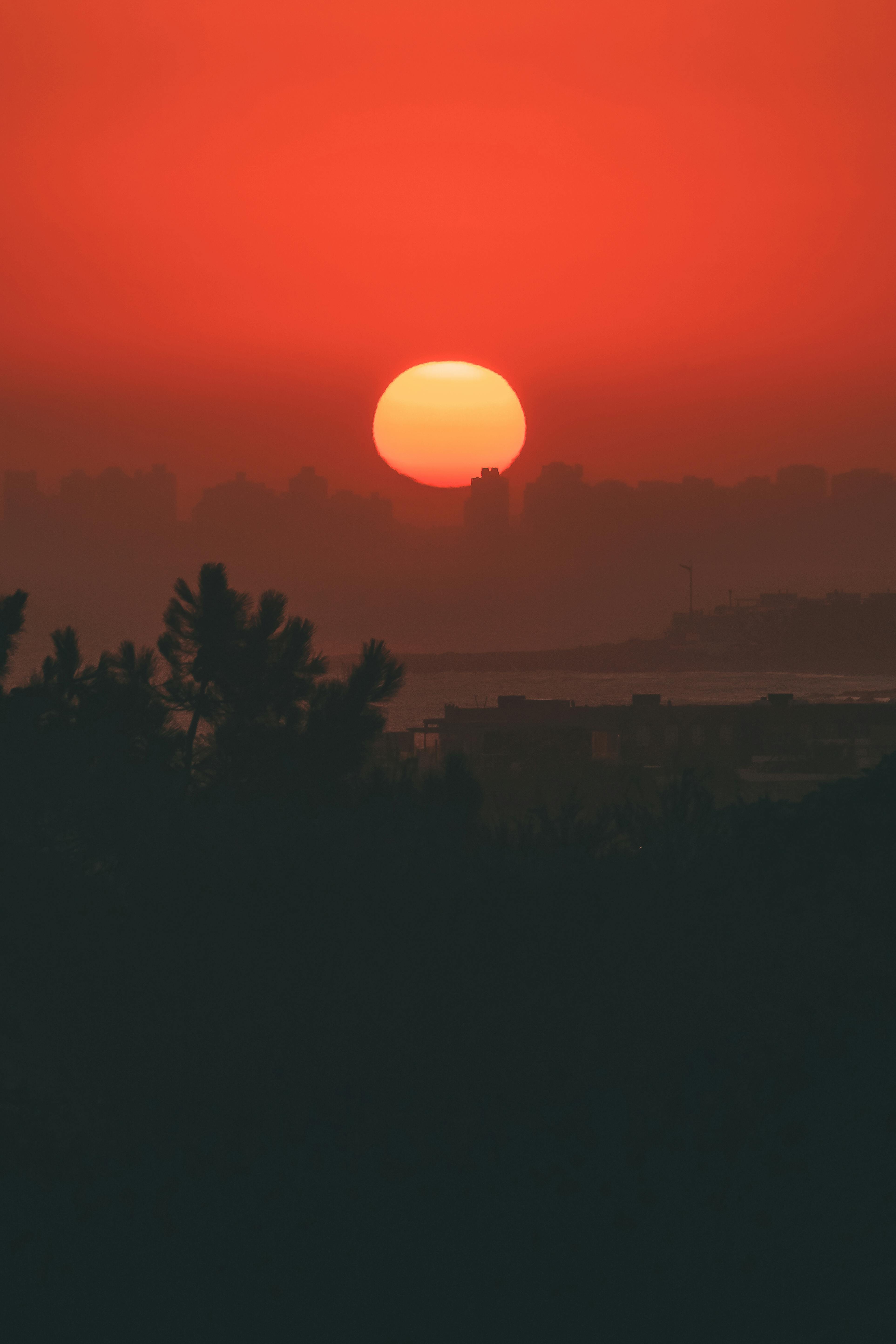 Full Moon During Sunset · Free Stock Photo