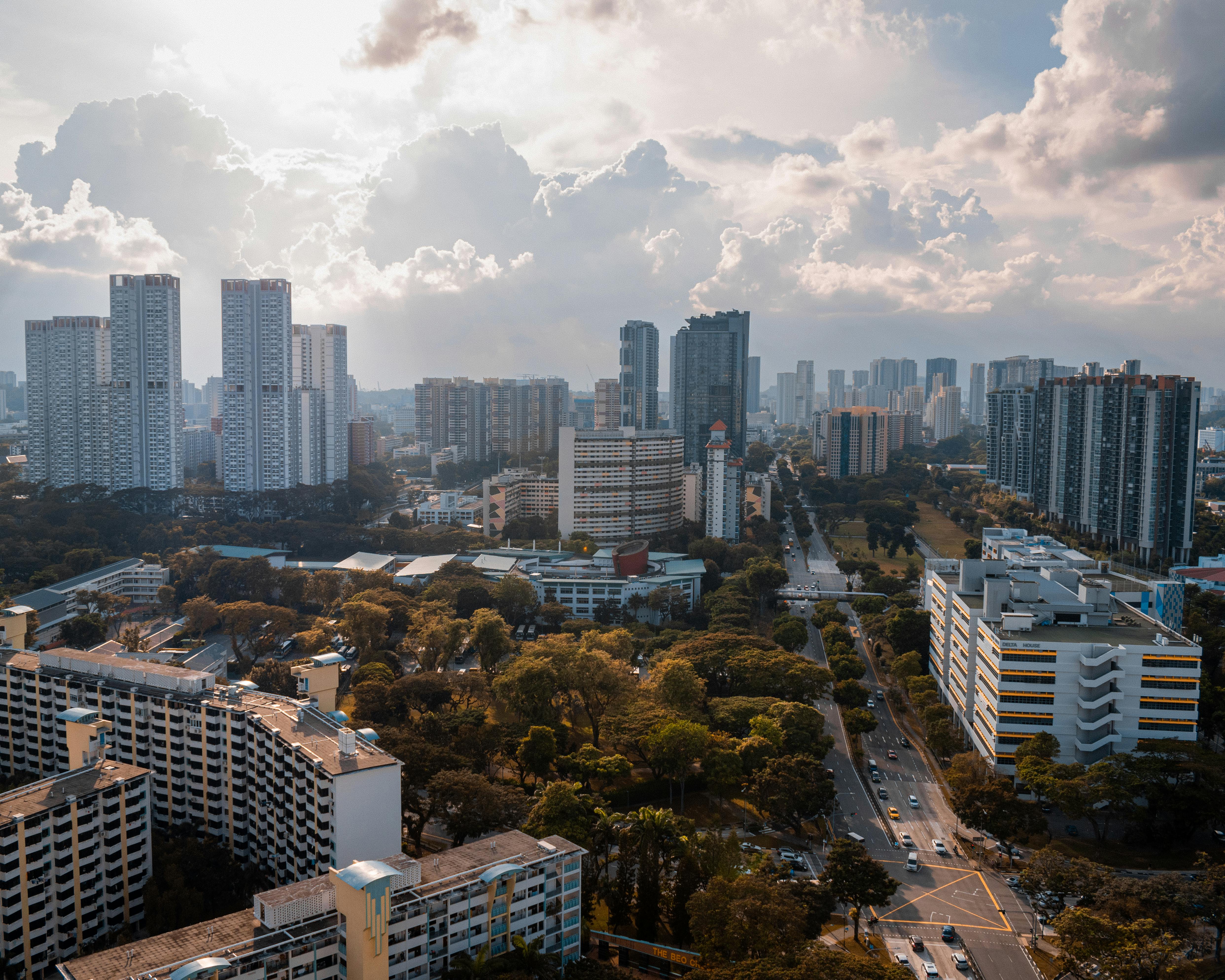 Aerial Shot of Big City with Tall Buildings · Free Stock Photo