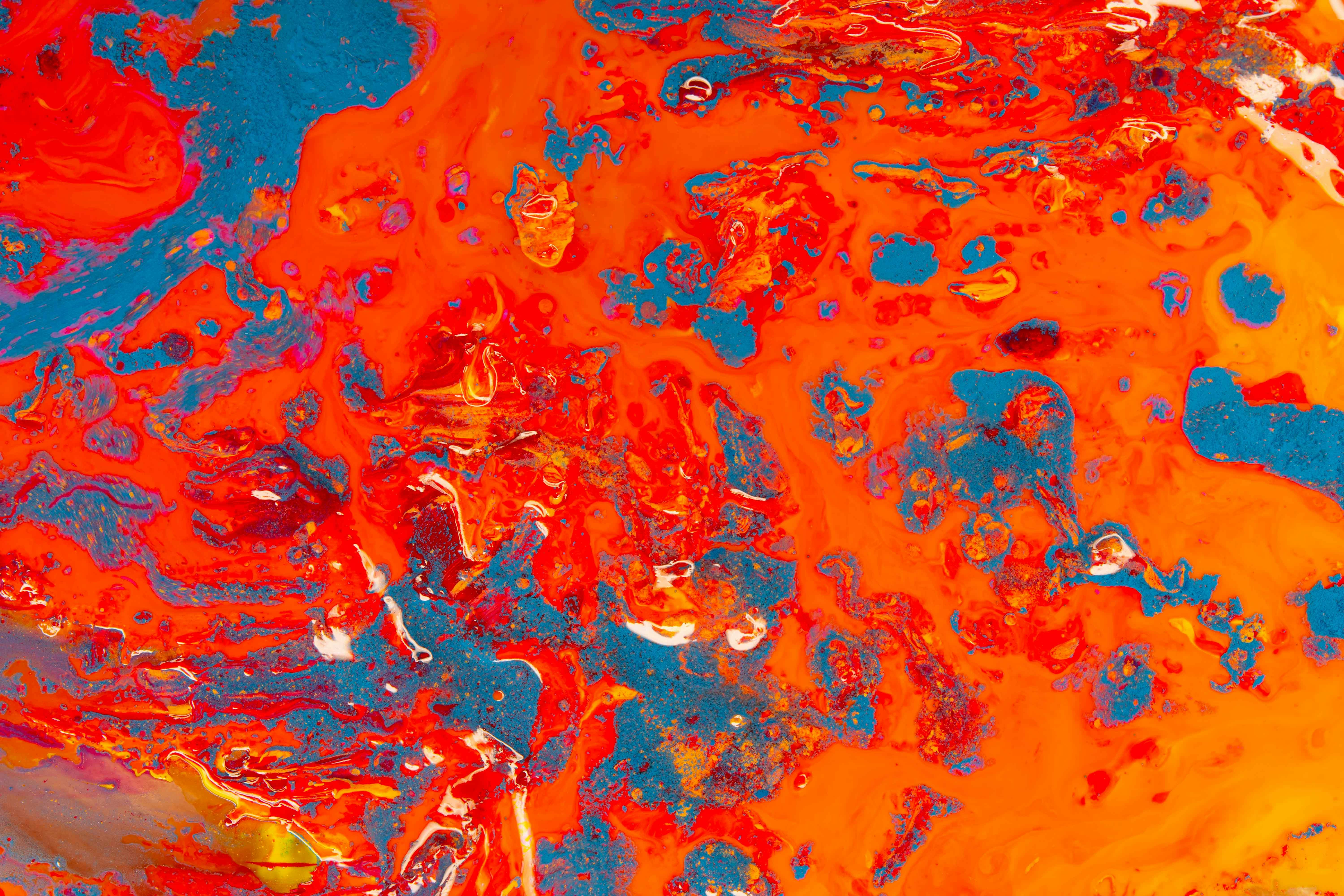 Orange and Blue Abstract Painting · Free Stock Photo