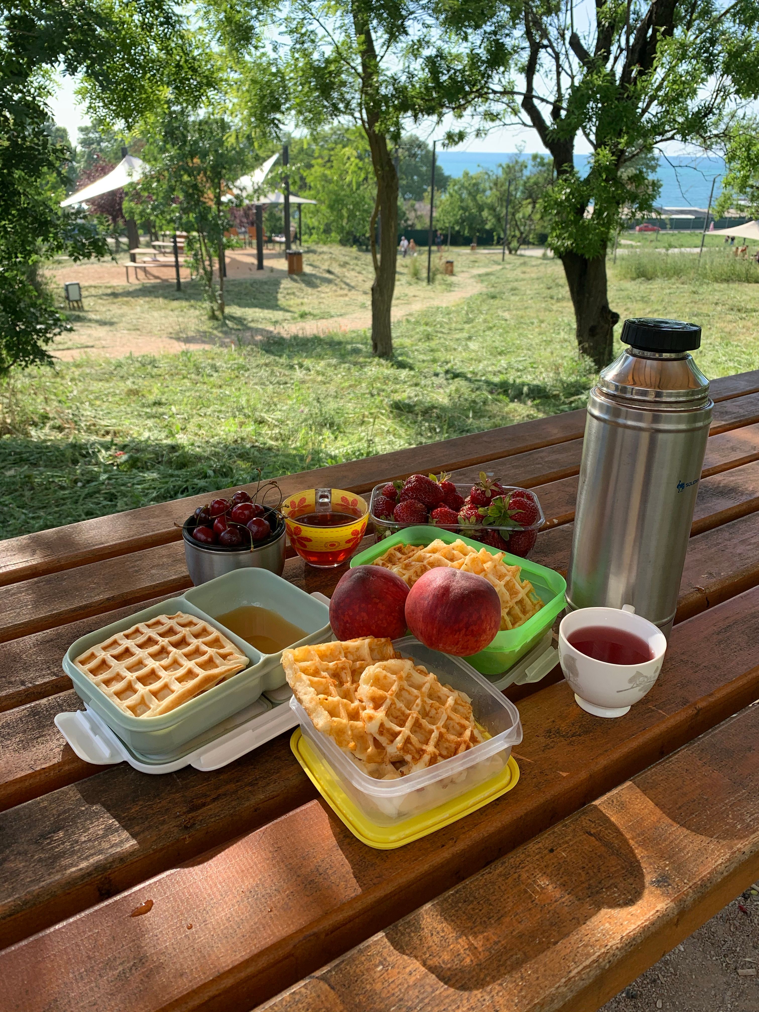 Waffles in Containers on a Table · Free Stock Photo