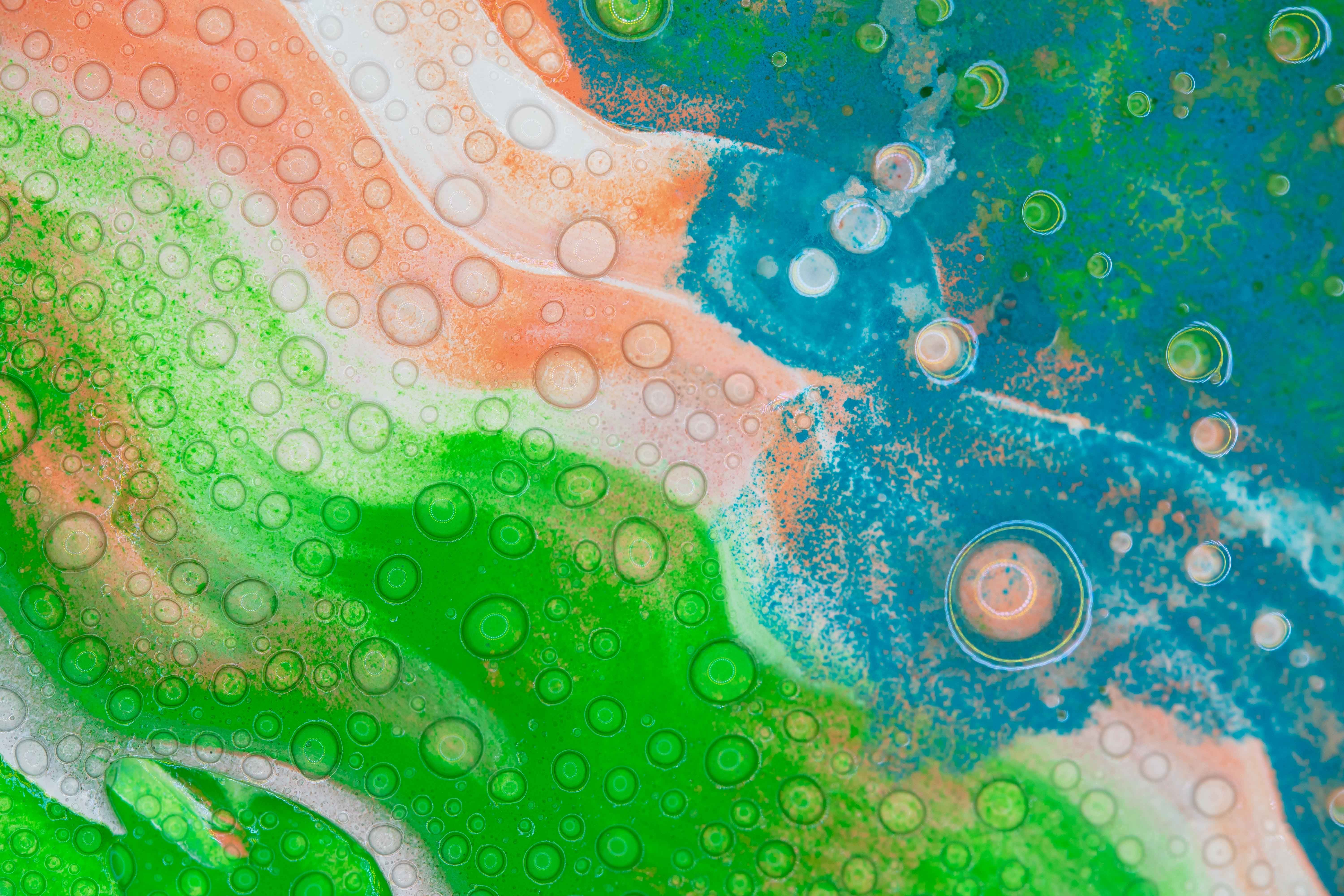 Close-Up Shot of Abstract Acrylic Paint with Water Drops · Free Stock Photo