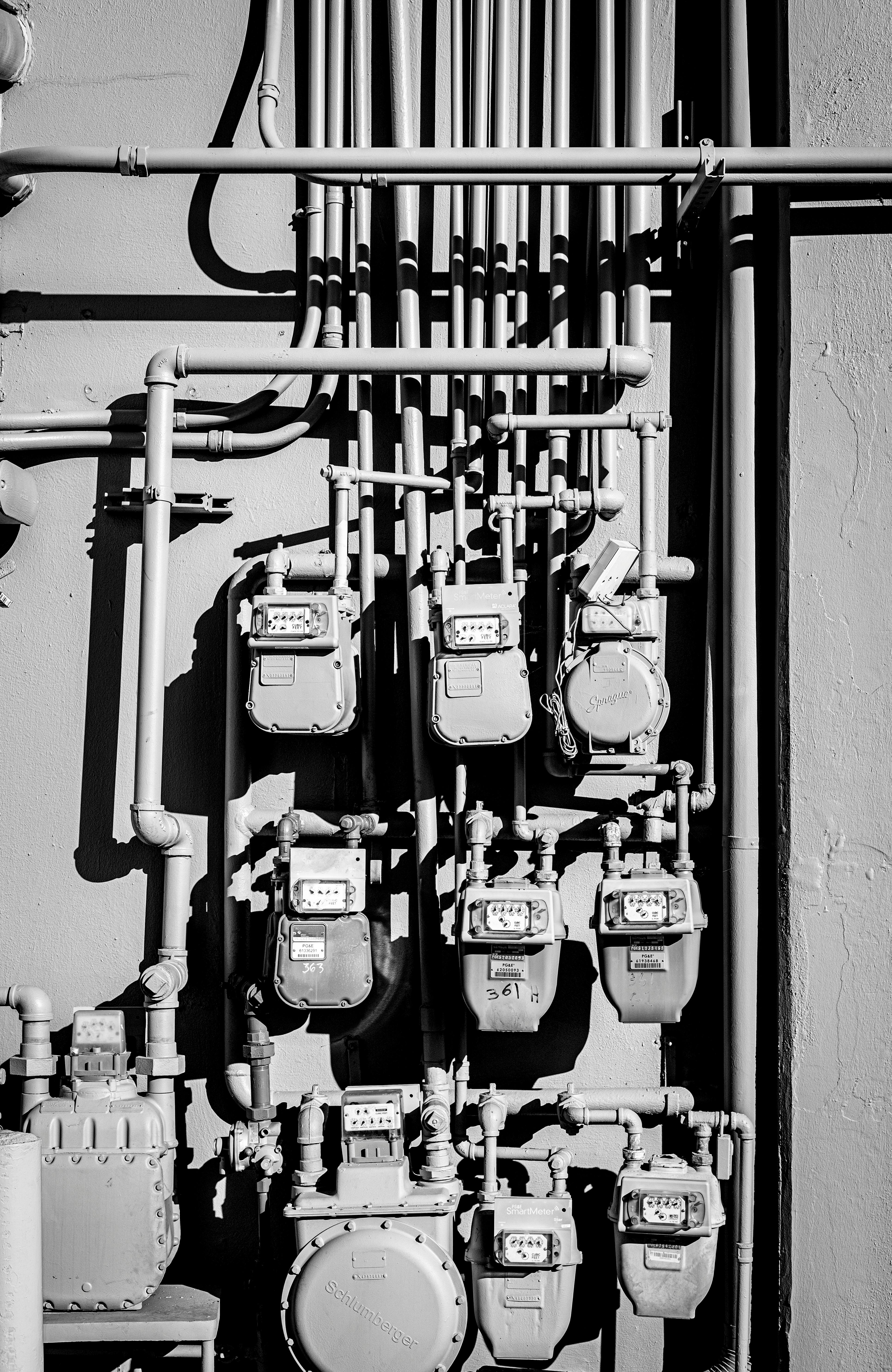 Eight Electrical Metric Meters · Free Stock Photo