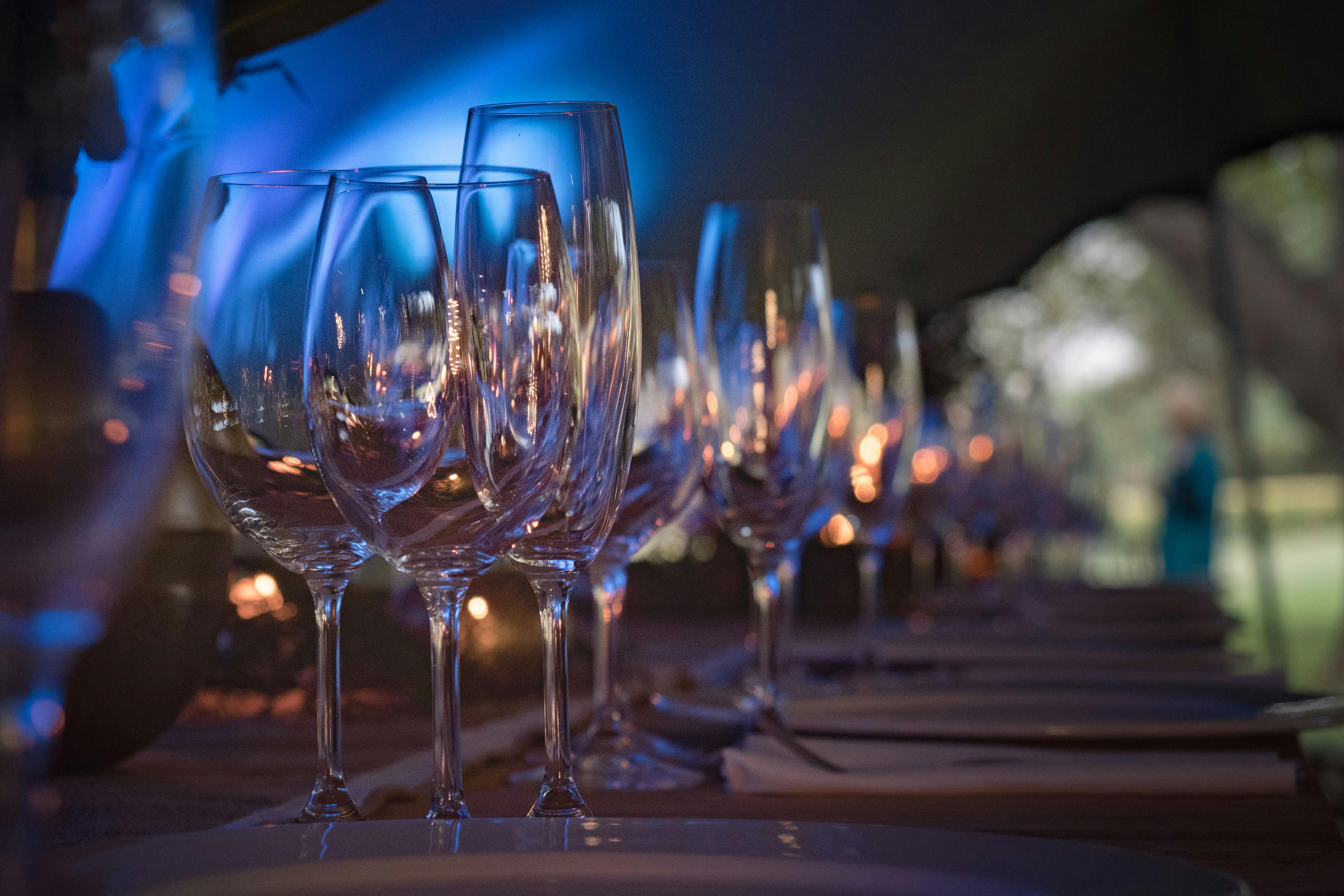 Clear Footed Glasses · Free Stock Photo