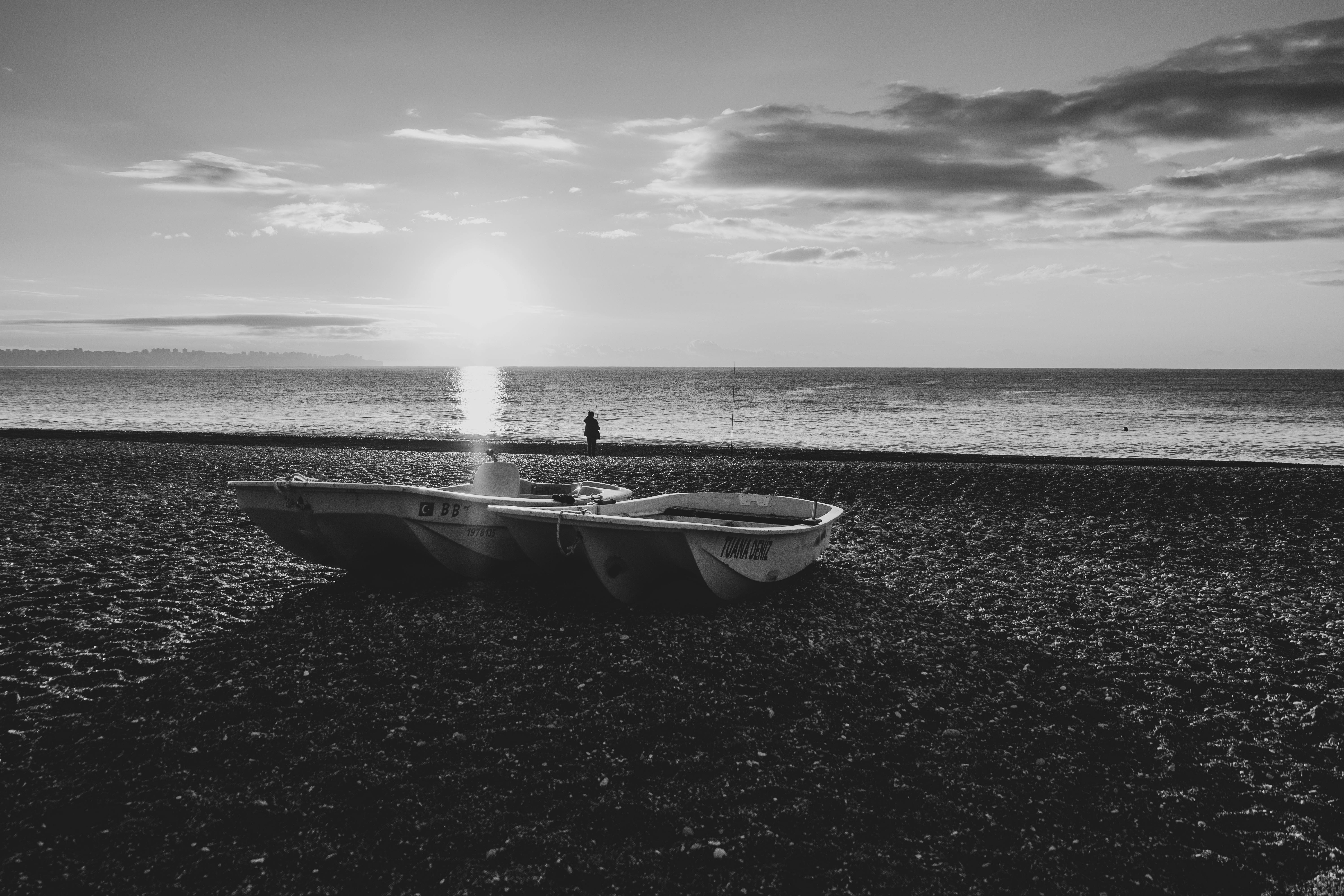 Gray Scale Photo of Body of Water · Free Stock Photo