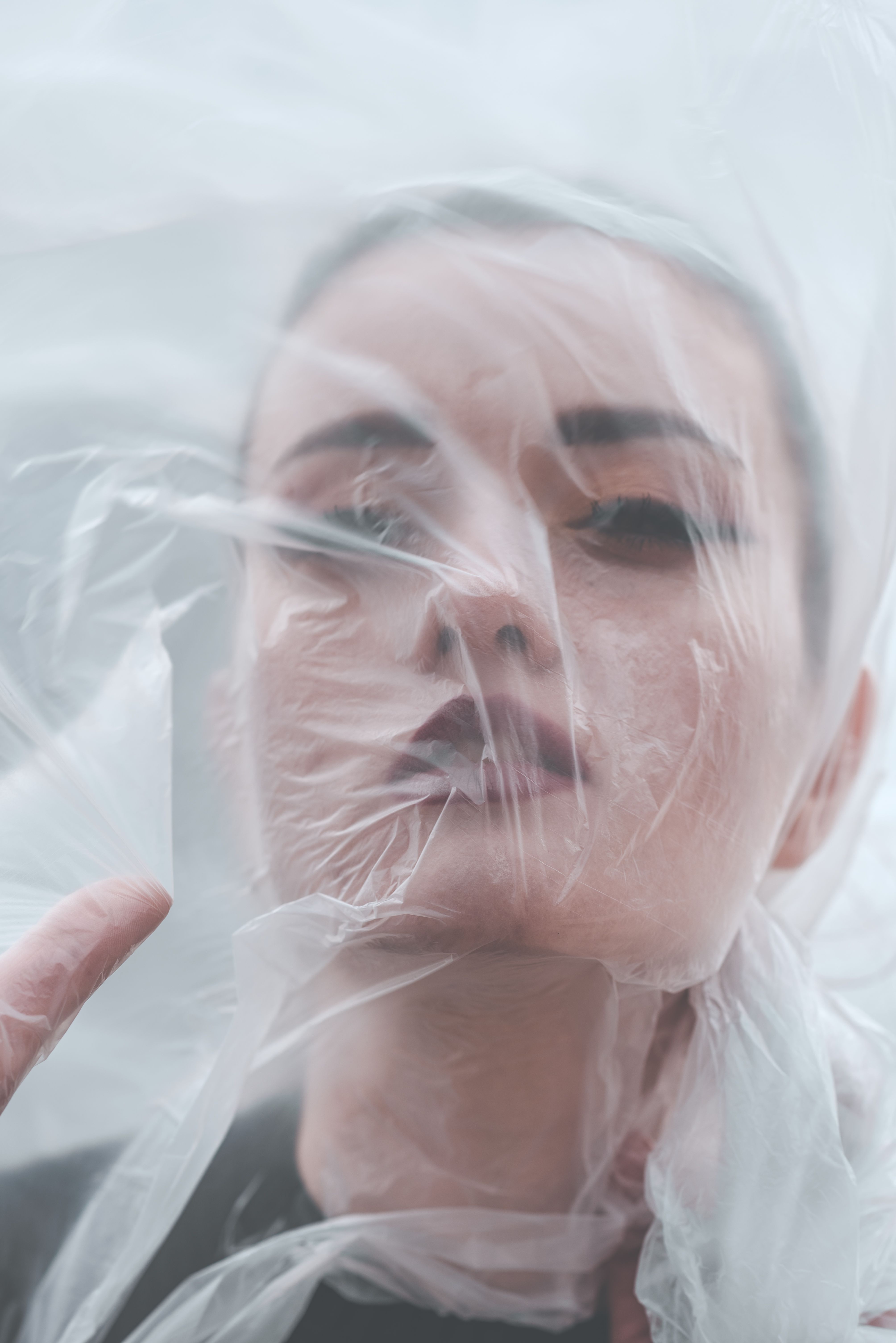 Womans Face Behind a See-Through Veil · Free Stock Photo