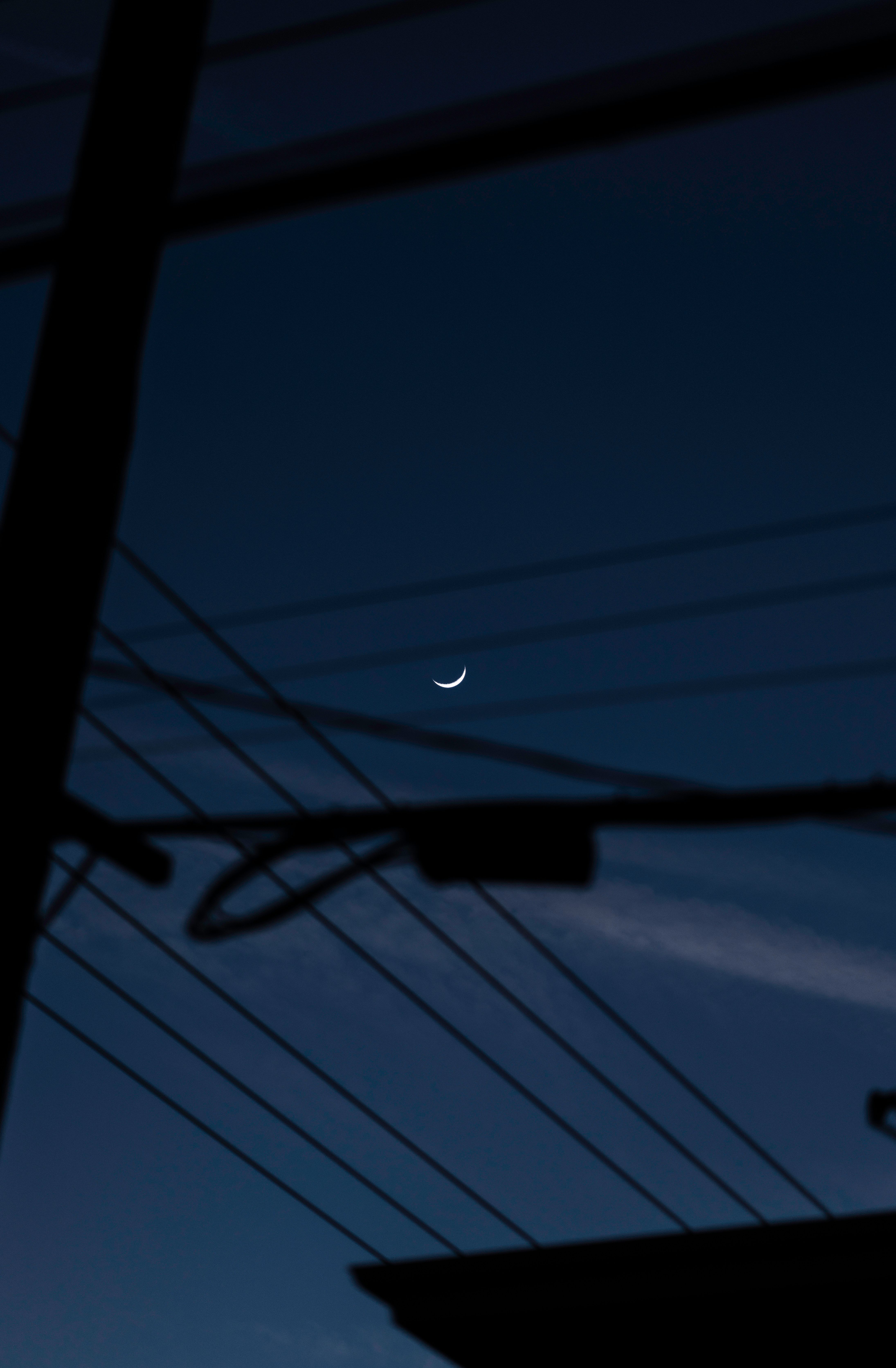 Crescent Moon and Red Sky · Free Stock Photo