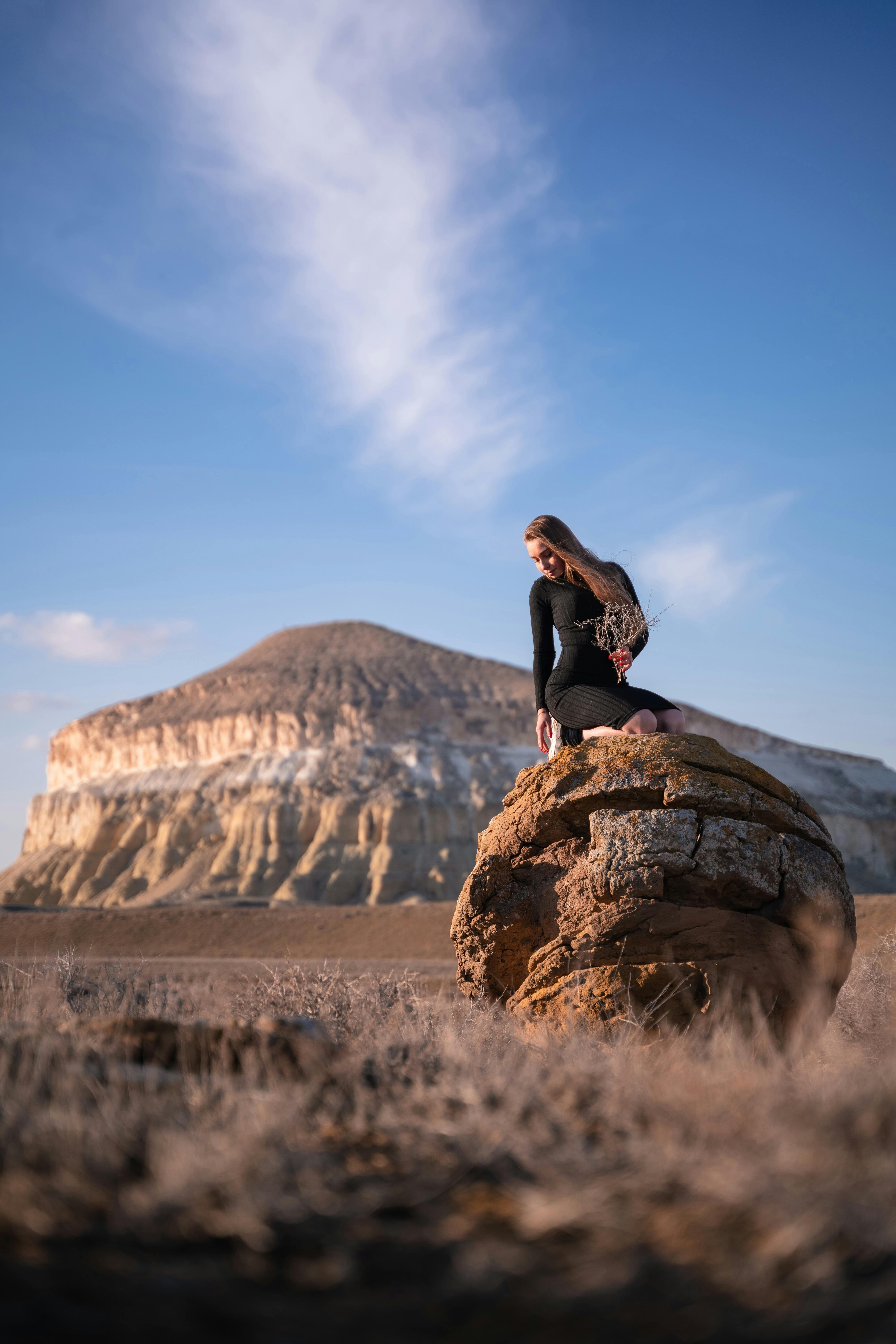 A Woman on the Rock · Free Stock Photo