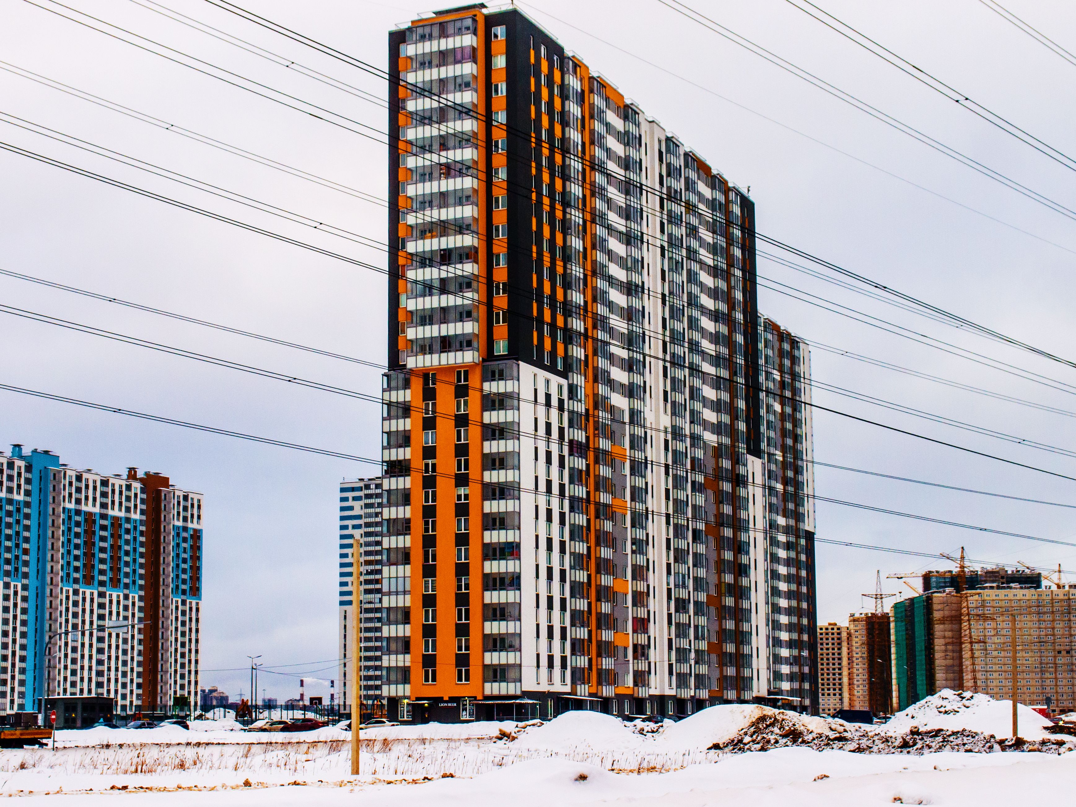 Socialist Modernism Buildings in a Winter City Street · Free Stock Photo