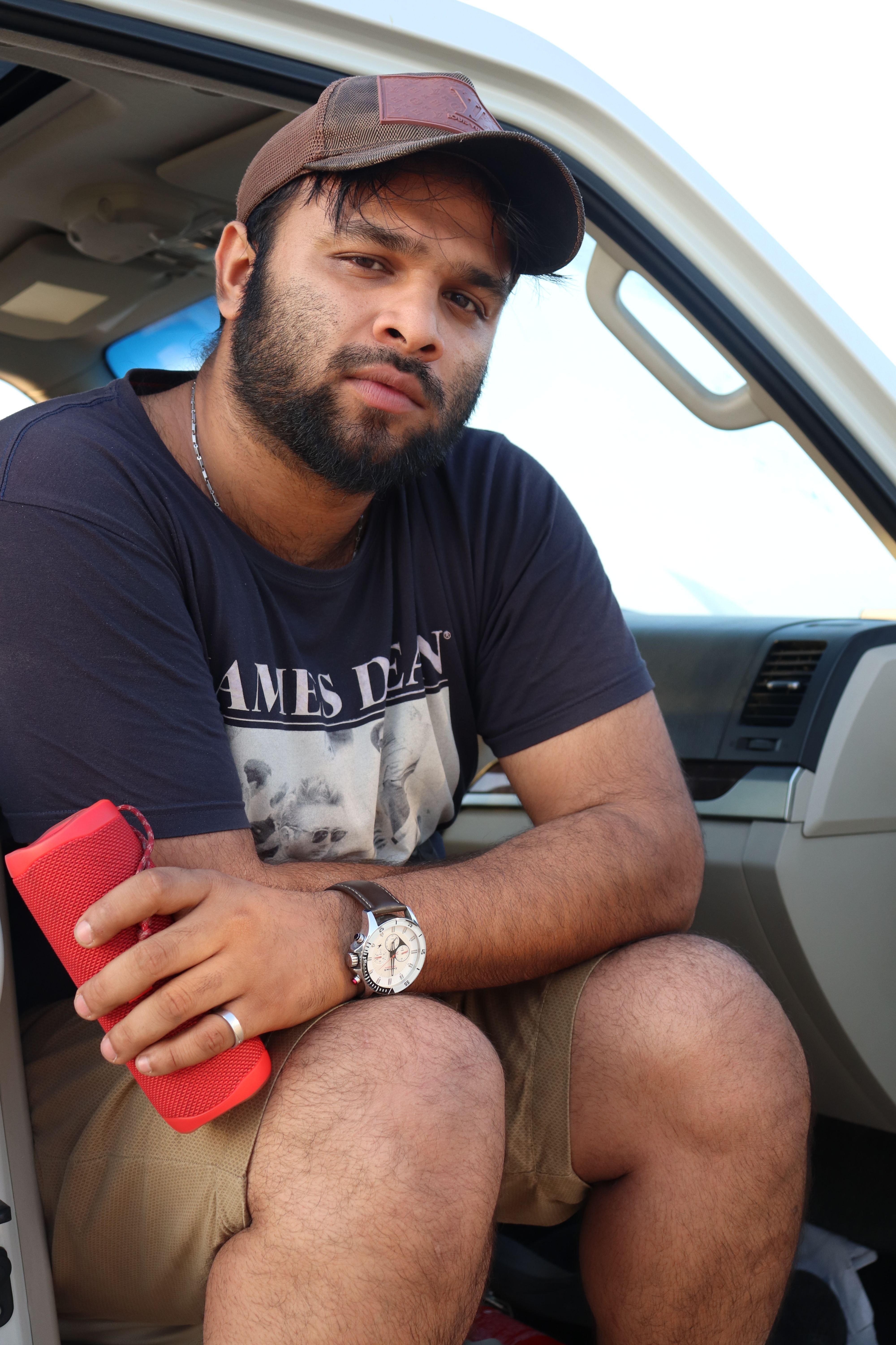 A Man Sitting Inside the Truck · Free Stock Photo