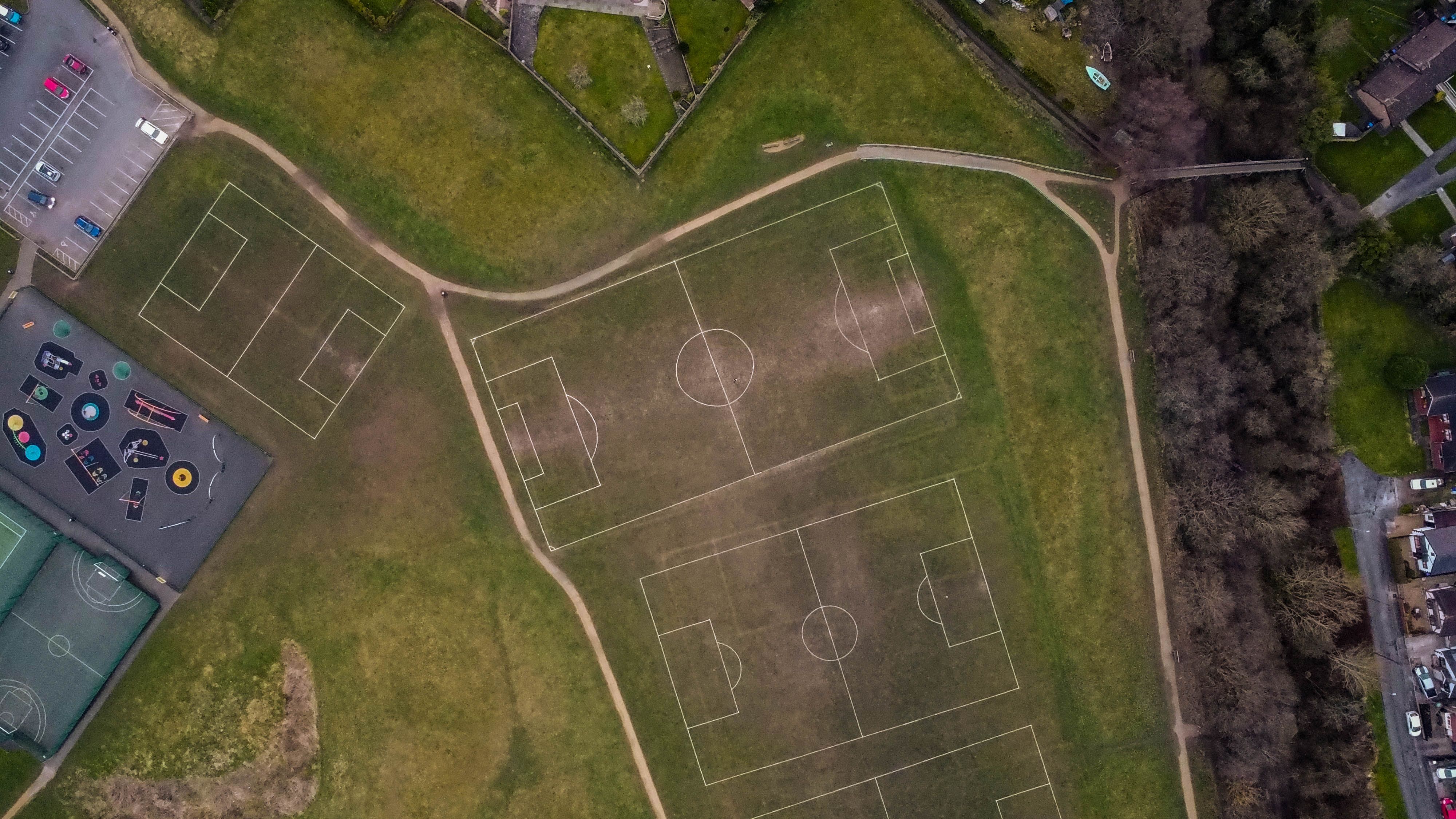 Drone Shot of Football Pitches and Courts · Free Stock Photo