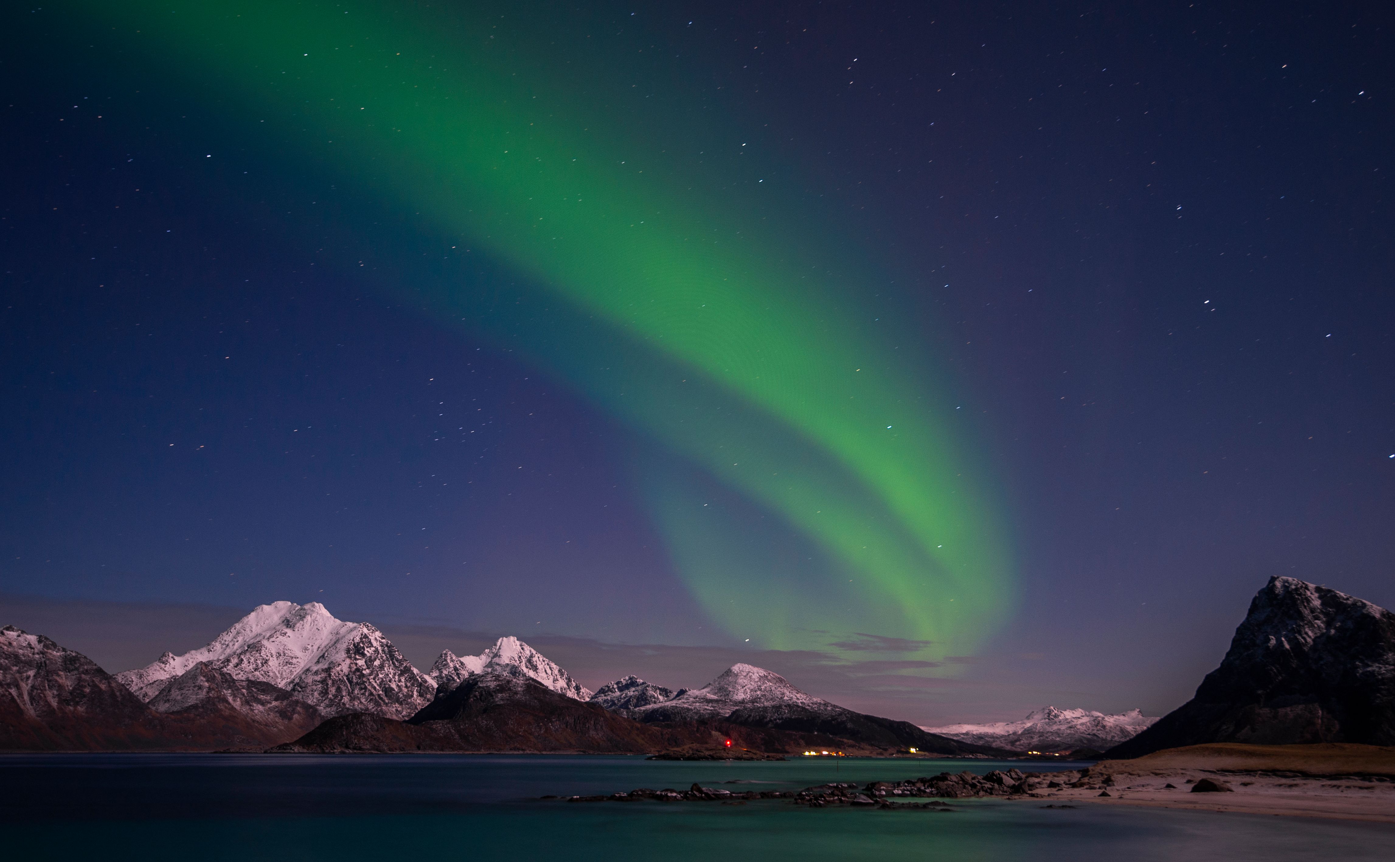 A View of Beautiful Aurora Borealis in the Night Sky · Free Stock Photo