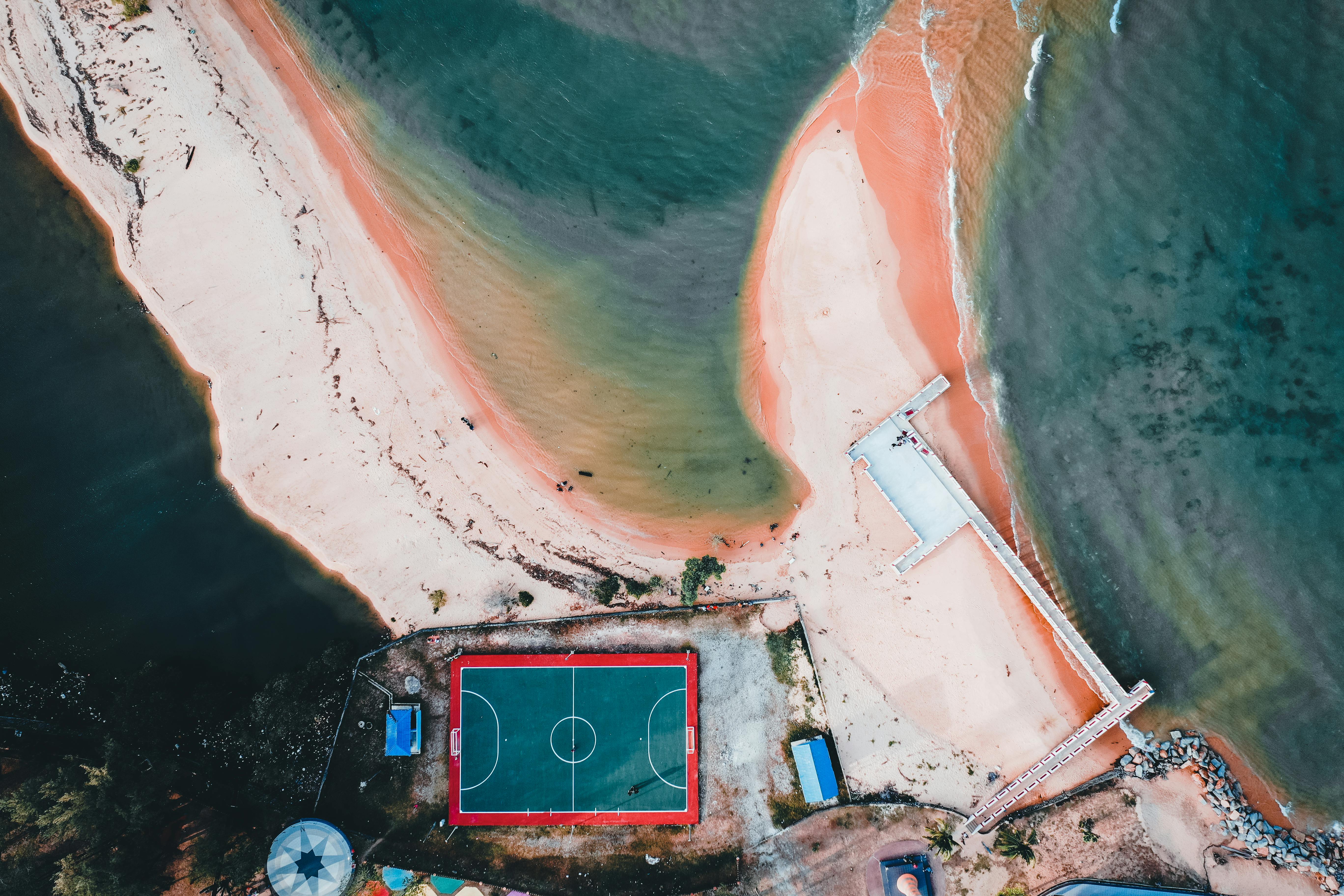 Football Pitch on Seashore · Free Stock Photo