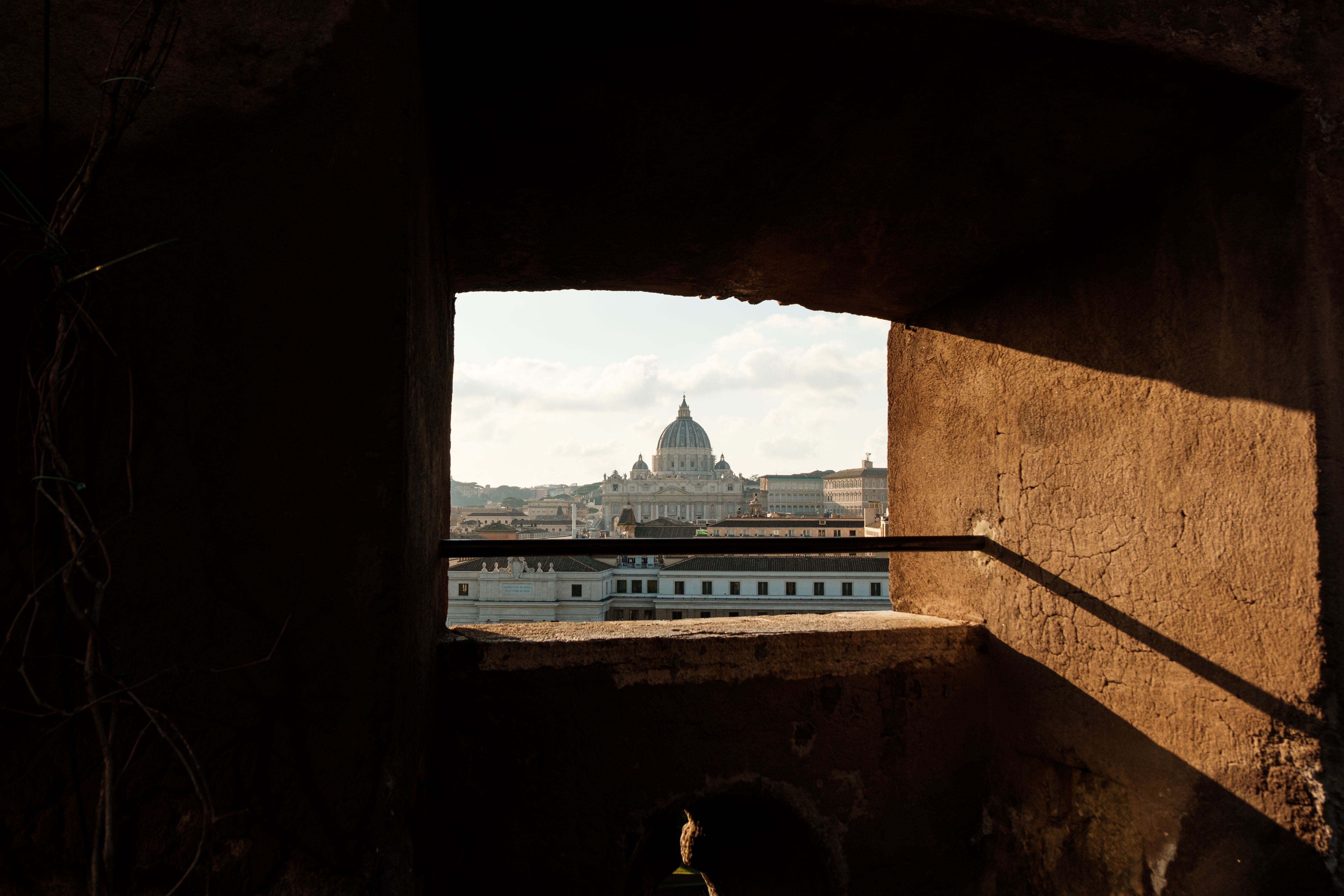 Dome of St Peters Basilica in Vatican behind Wall in Shadow · Free ...