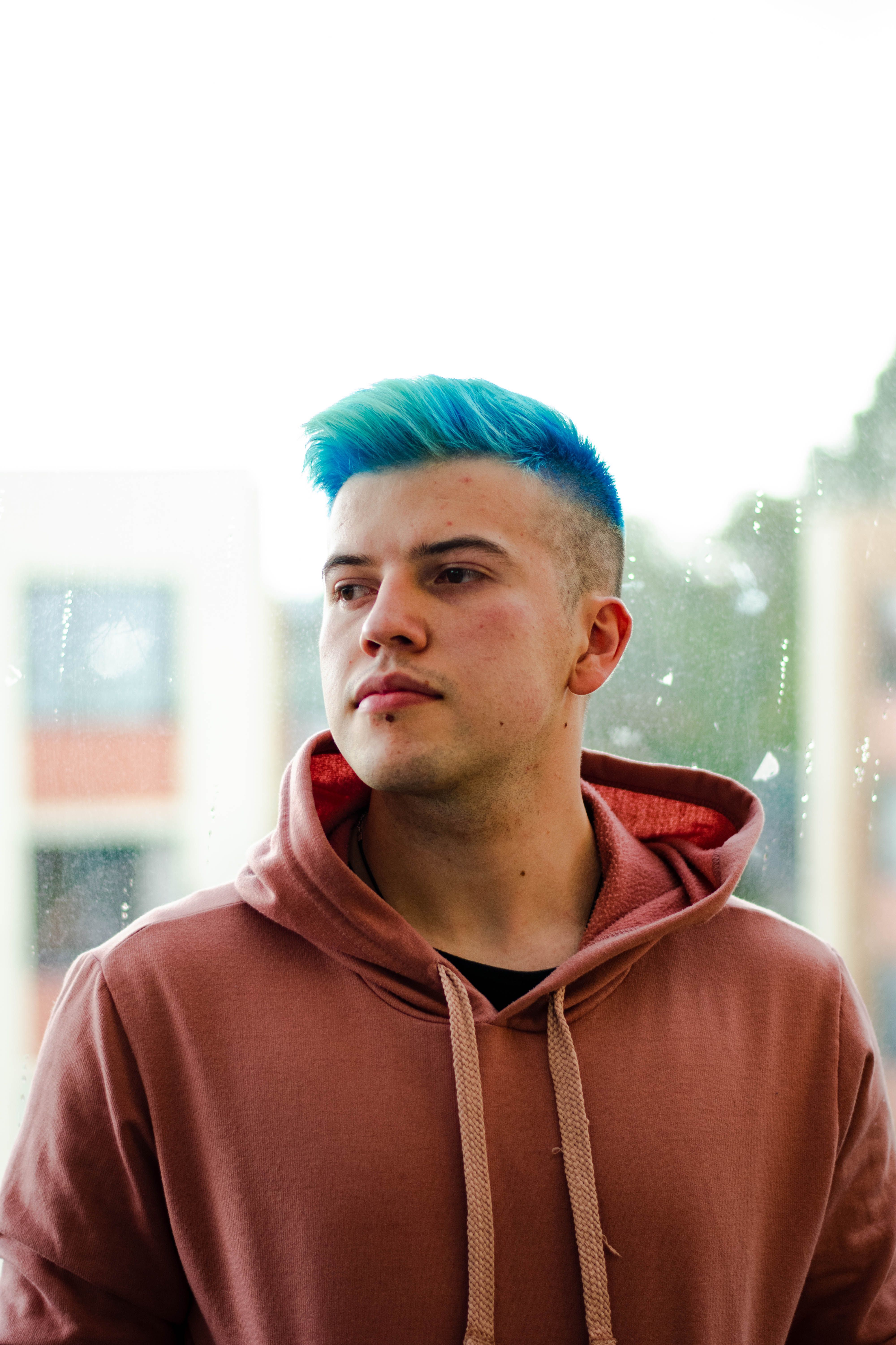 Portrait of Man with Blue Hair · Free Stock Photo