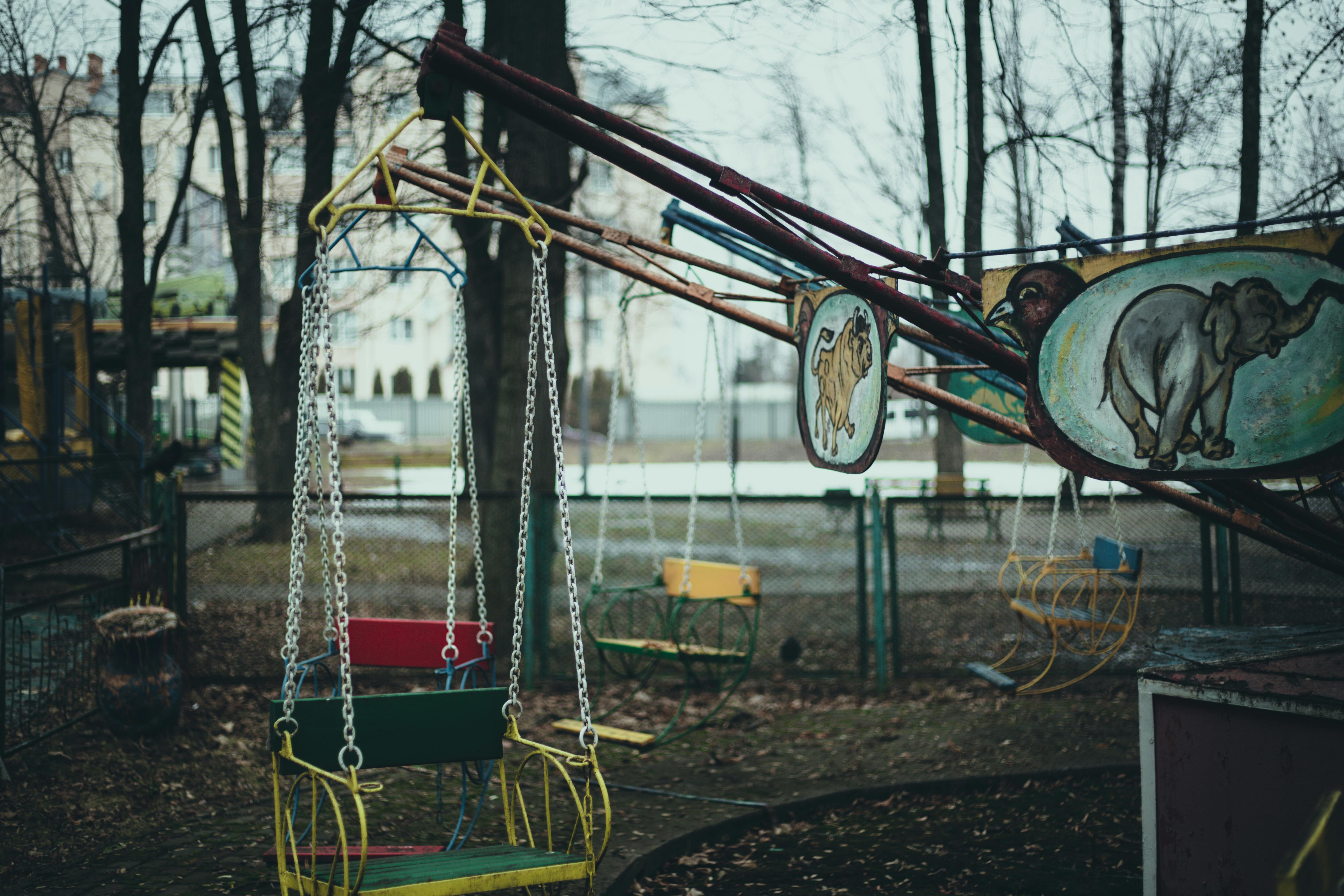 Colorful carousel placed in amusement park · Free Stock Photo