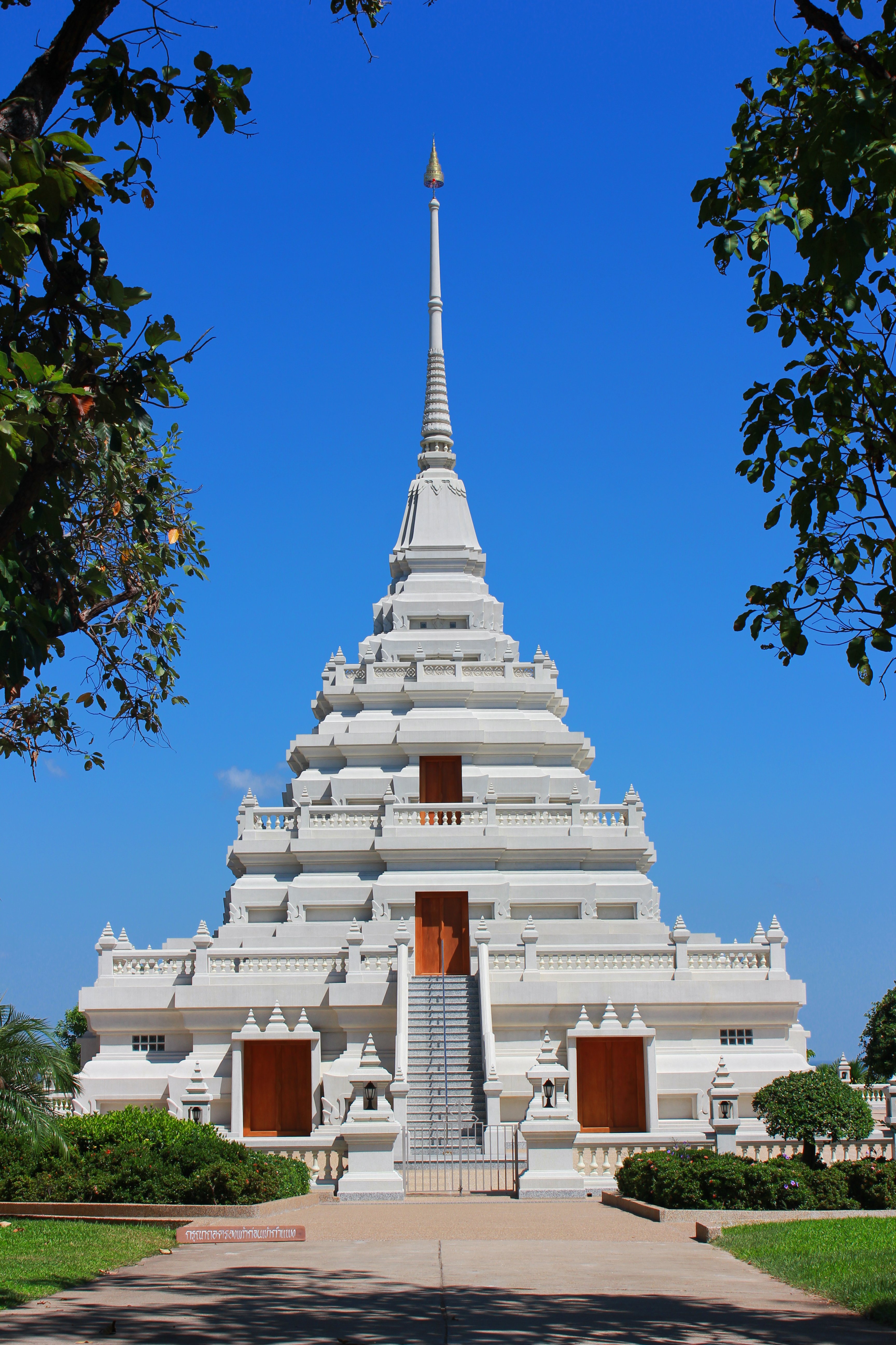 White Concrete Temple near Green Grass and Trees · Free Stock Photo