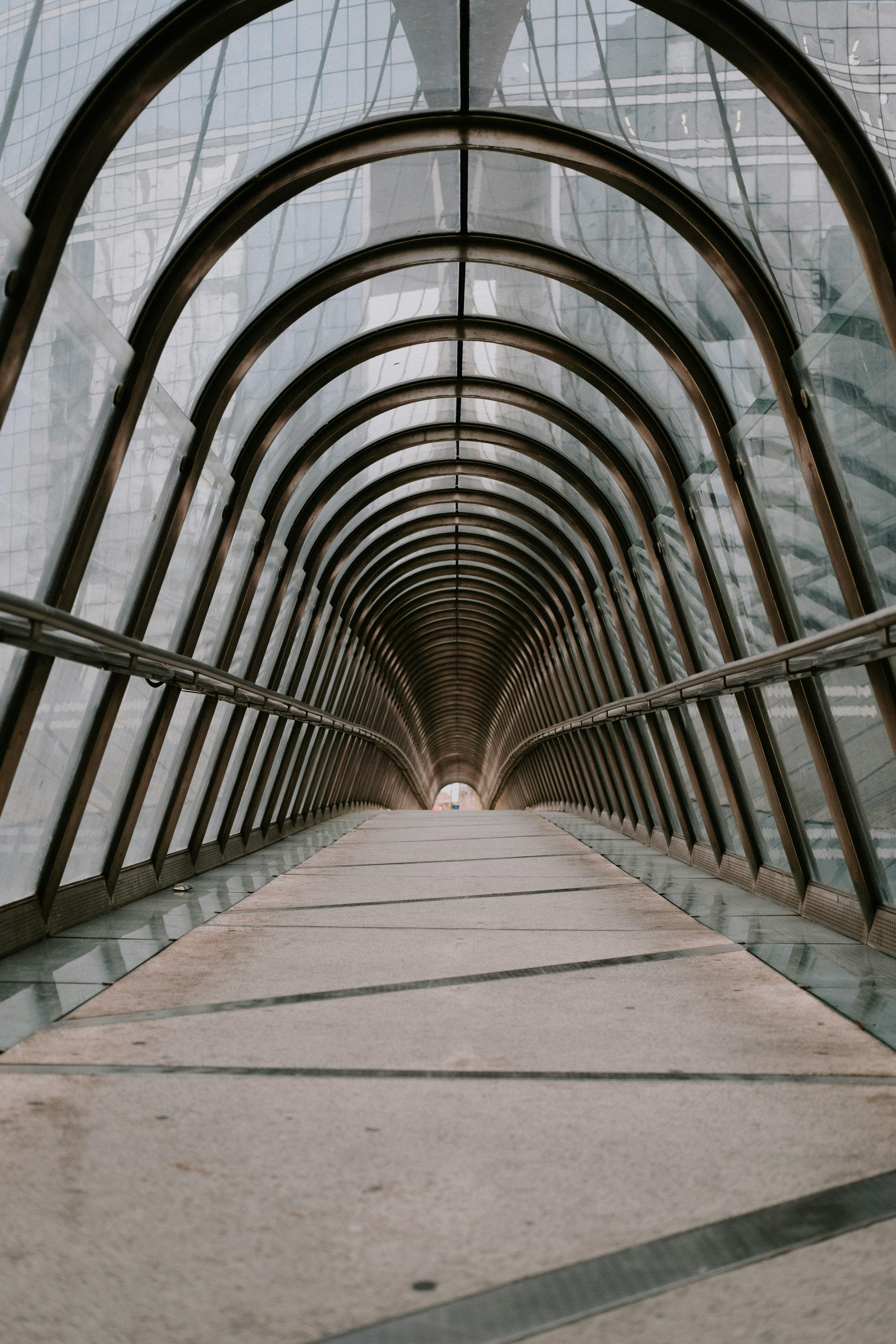 Urban Footbridge with Glass Railing · Free Stock Photo