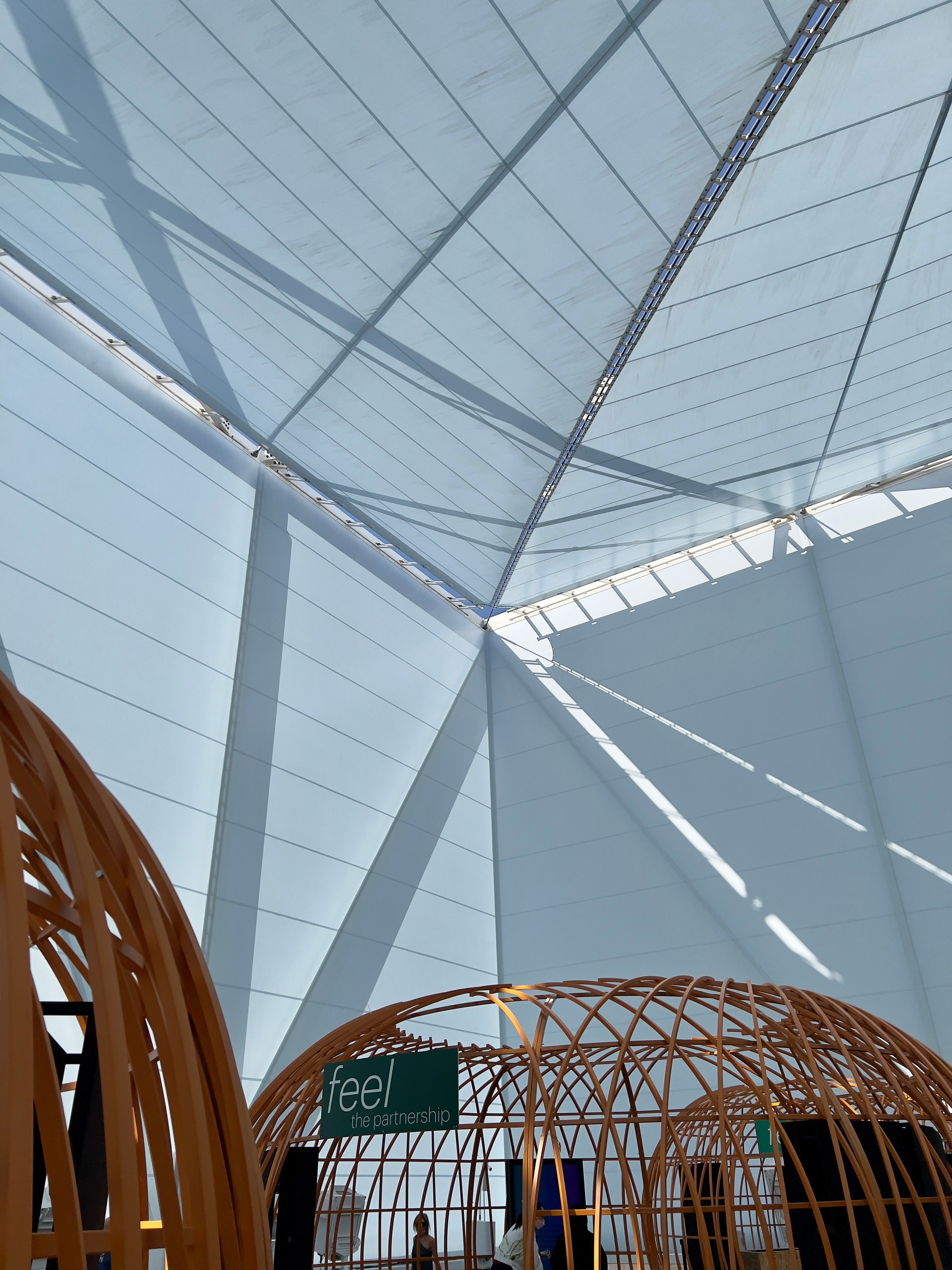 View of Exhibition Tent Roof Construction · Free Stock Photo