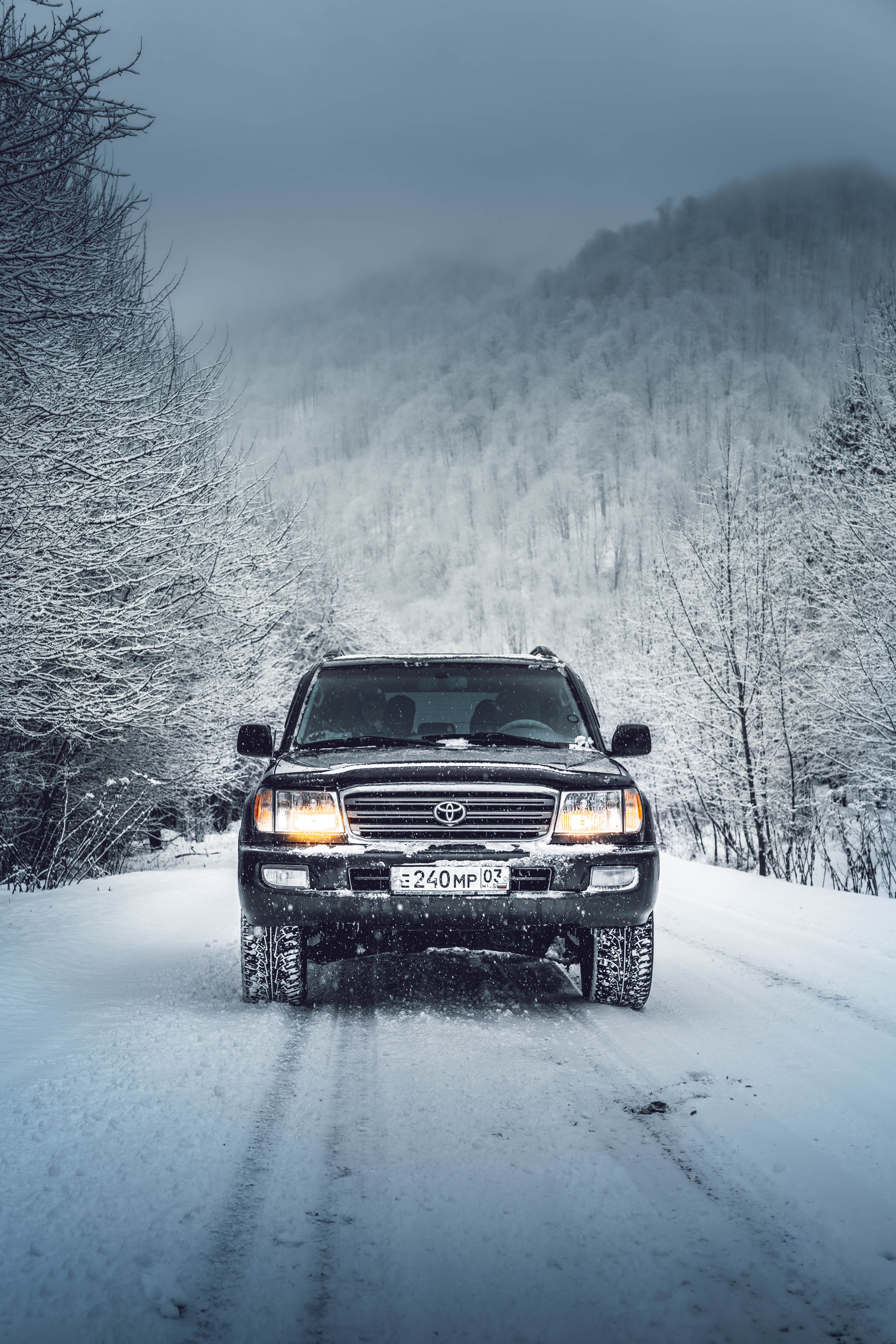 A Black Car on the Snow · Free Stock Photo