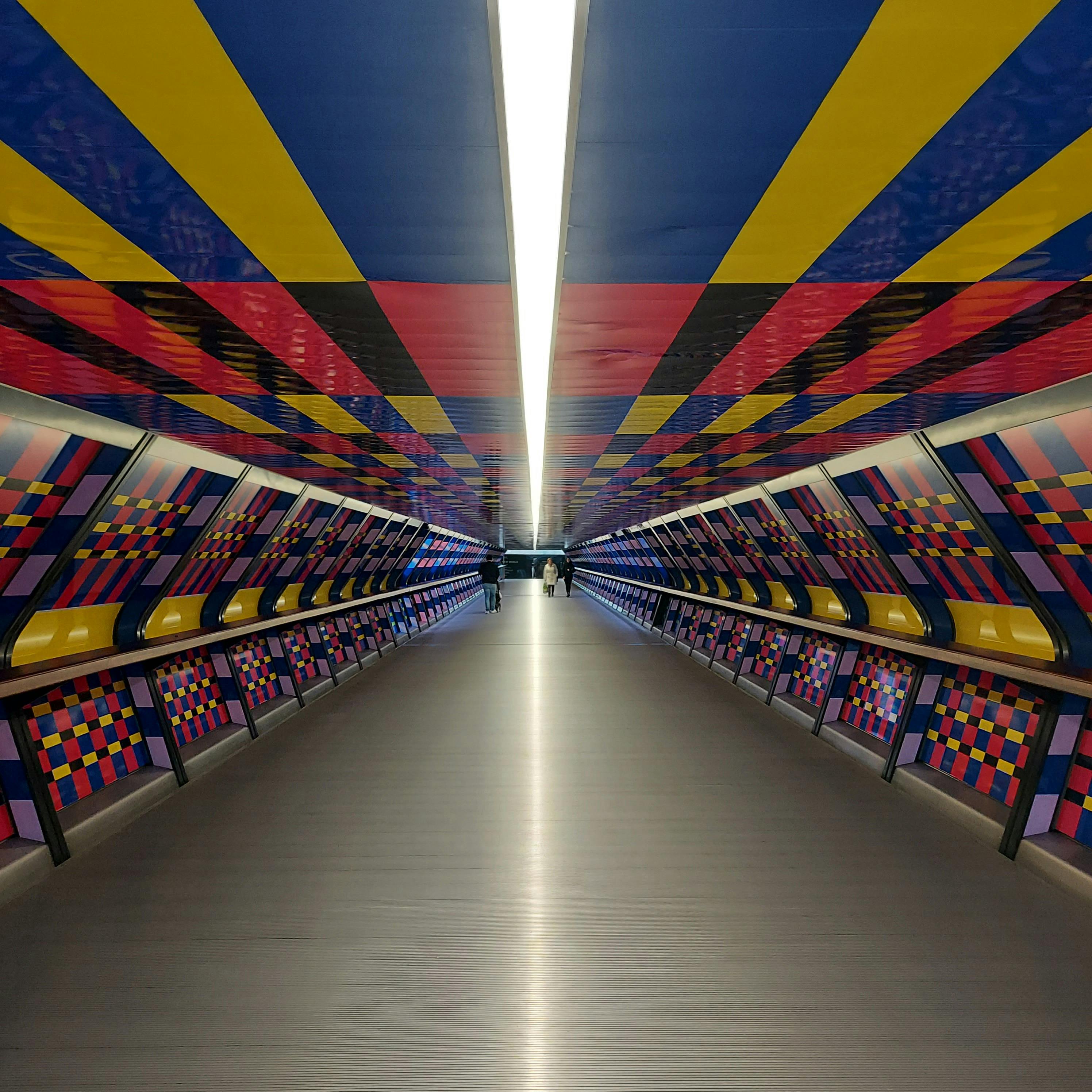 Colorful Design in Subway Station · Free Stock Photo