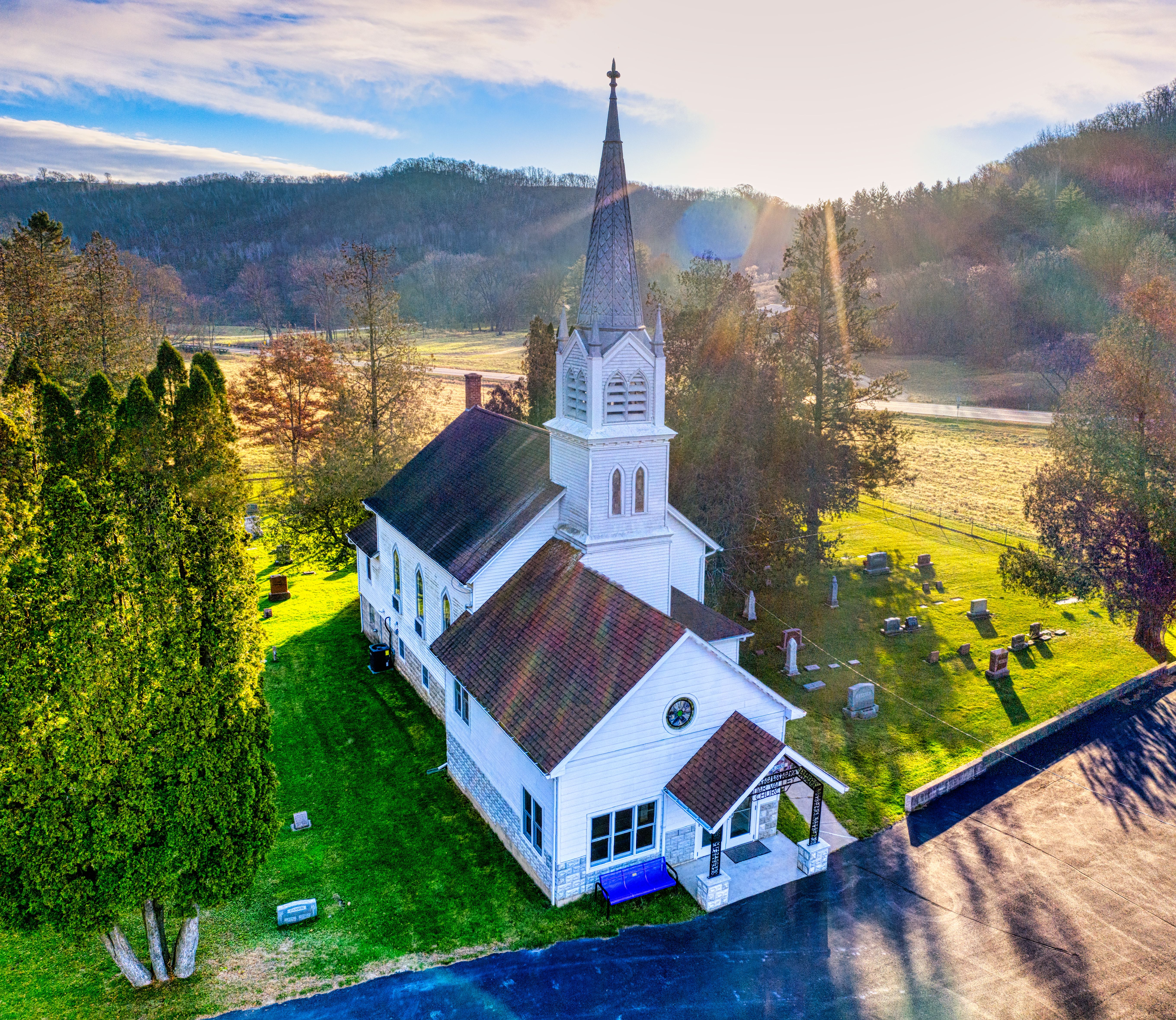 Aerial View of a Church · Free Stock Photo