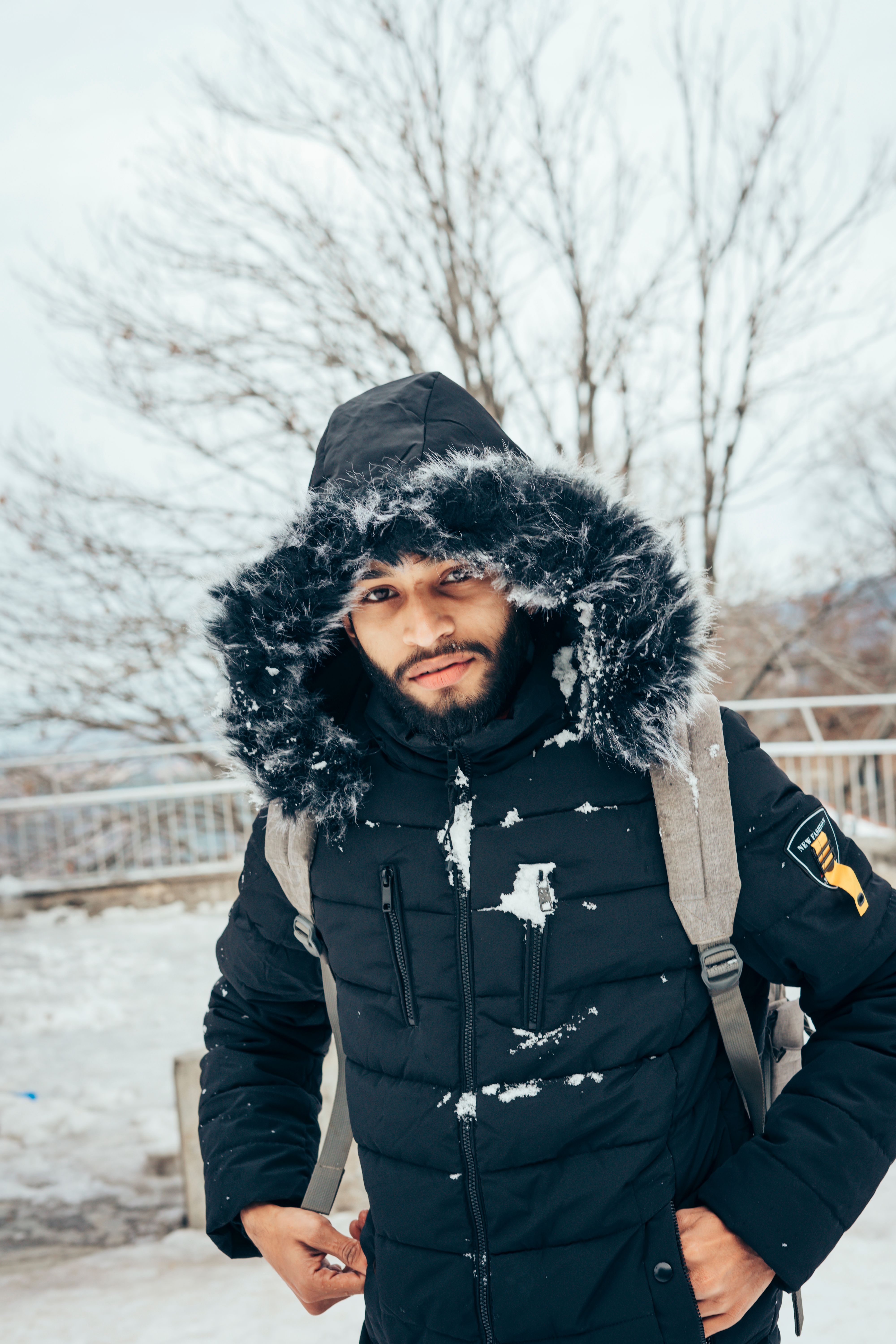 Person+In+Black+Winter+Jacket Photos, Download The BEST Free Person+In ...