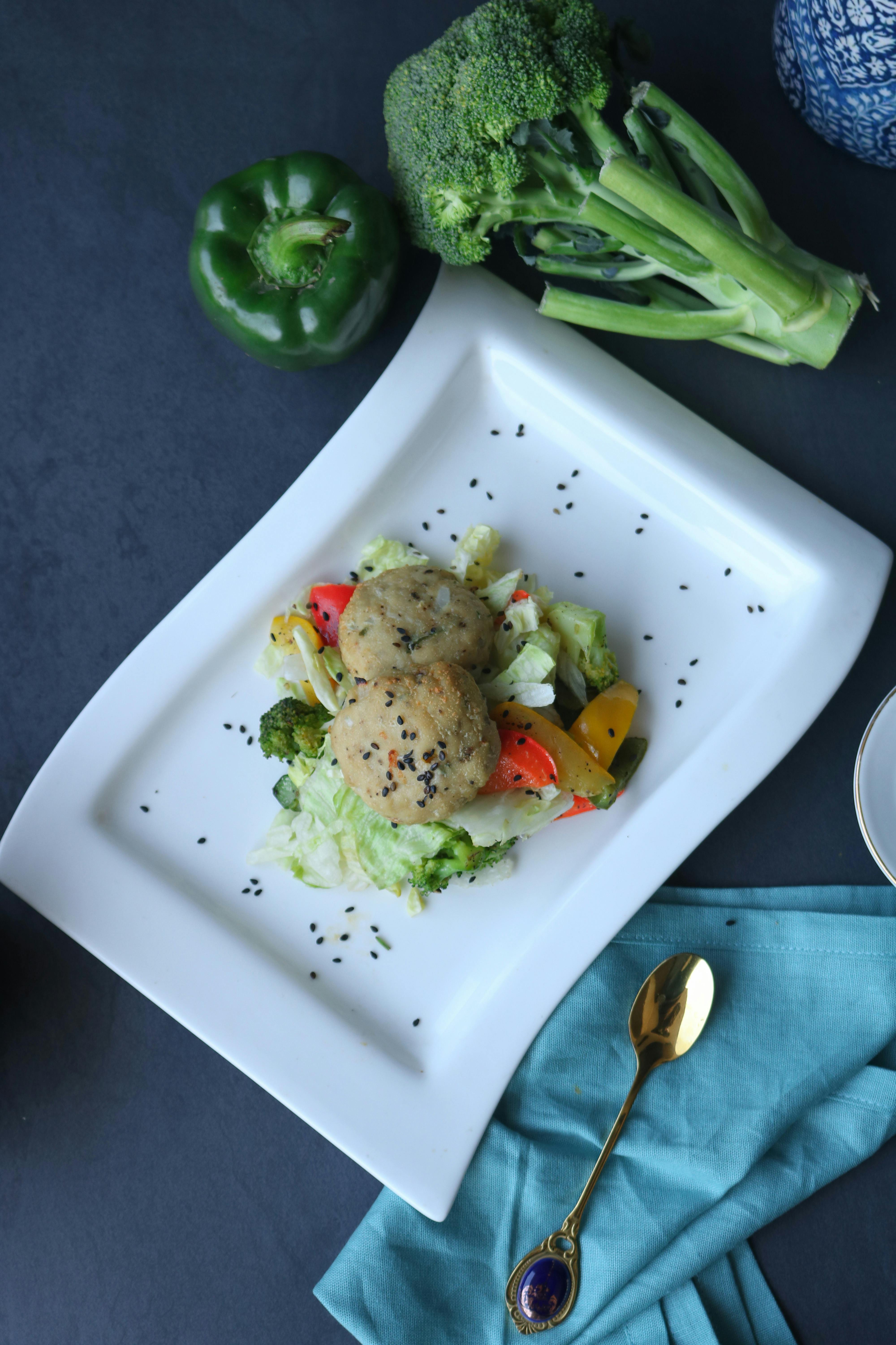 Vegetable Dish on White Ceramic Plate · Free Stock Photo